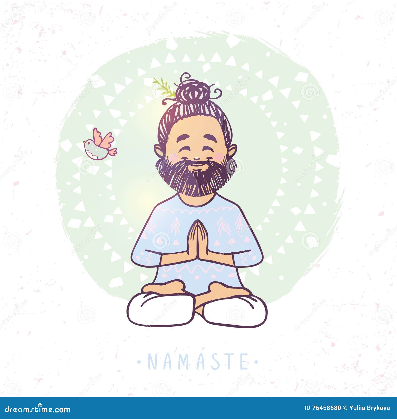 Yoga man namaste stock vector. Illustration of positive - 76458680