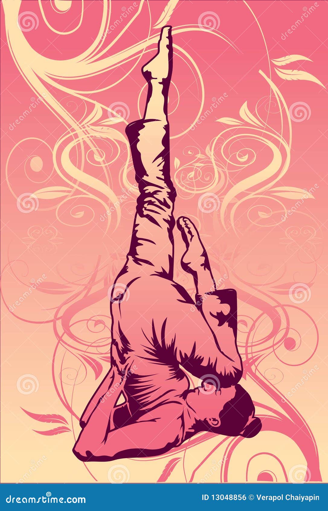 Yoga Master stock illustration. Illustration of strong - 13048856