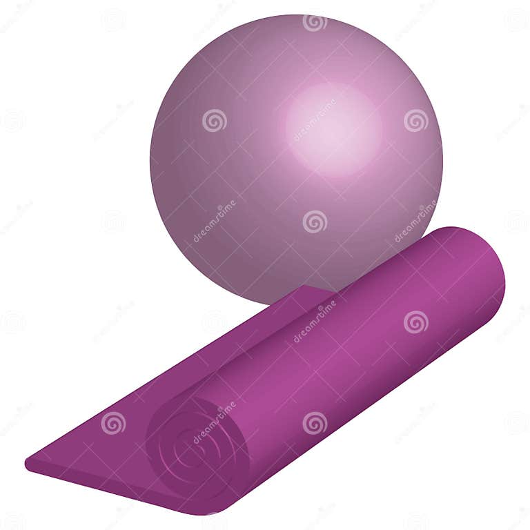 Yoga mat and ball stock vector. Illustration of muscle - 11886522
