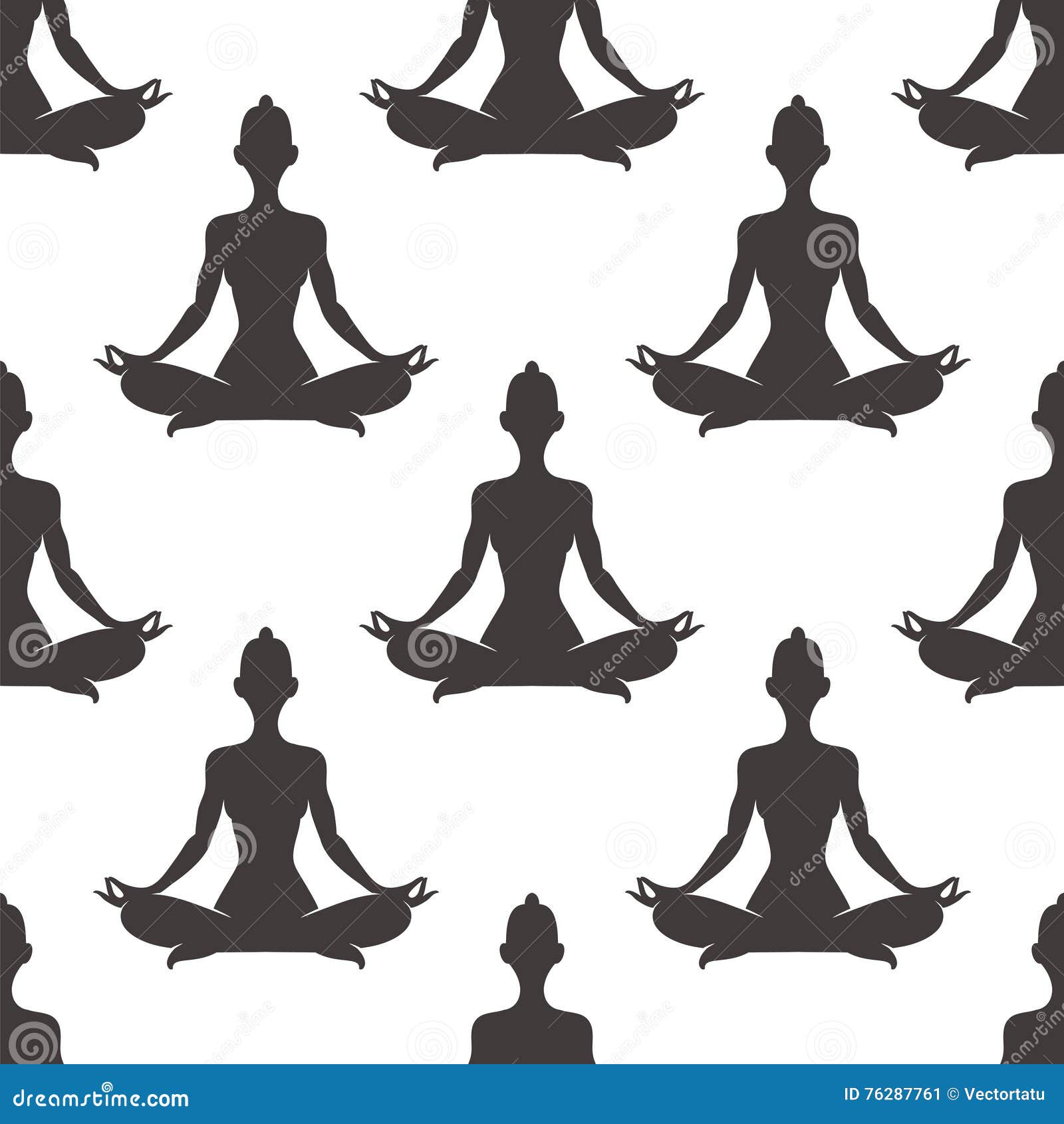 Yoga Meditation Seamless Pattern Design Stock Vector - Illustration of ...
