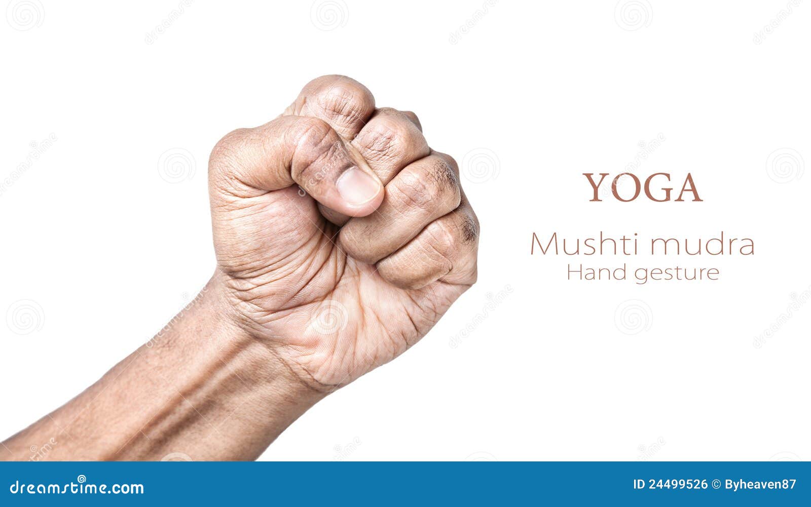 Mushti Mudra Demonstrated By Male Hands Isolated On Black Background ...