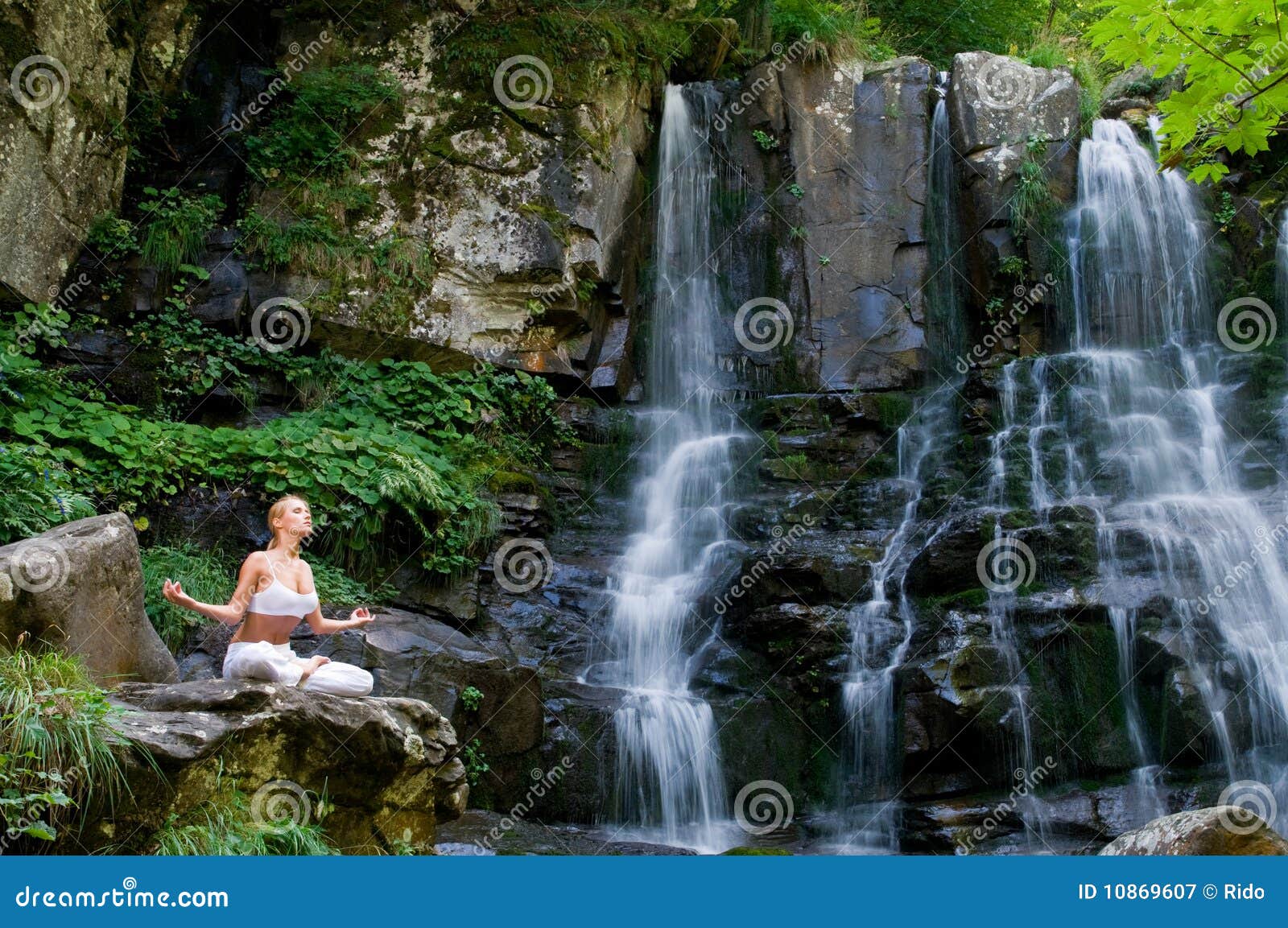 Yoga in the nature stock image. Image of girl, relax - 10869607