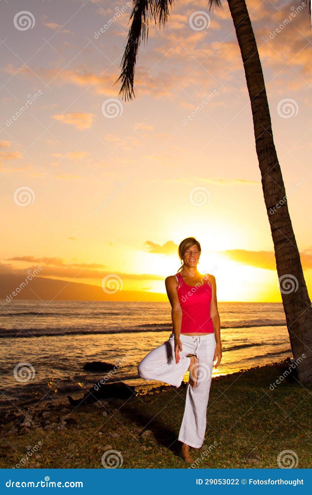 Yoga by the Ocean stock photo. Image of beauty, concentration - 29053022
