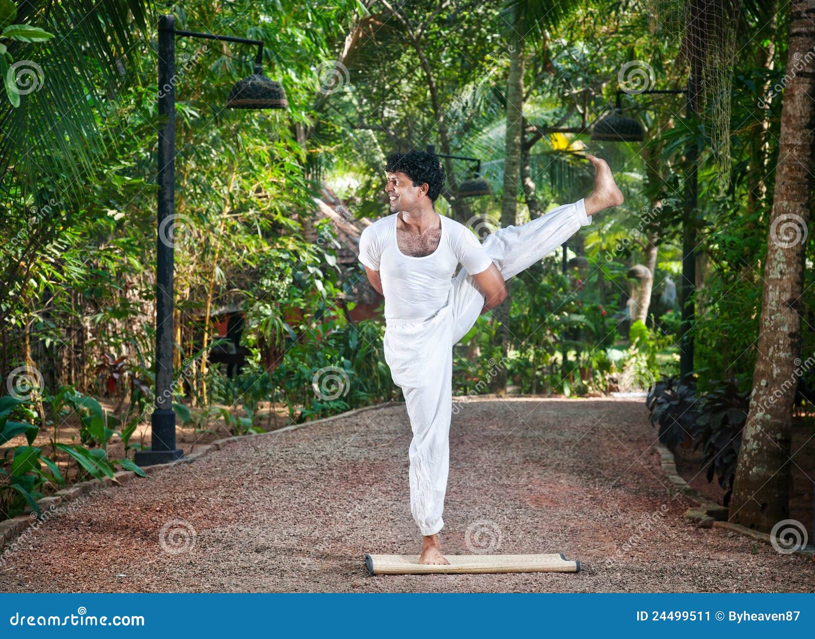 Yoga One Leg Balancing Pose Stock Image - Image of outdoor, meditation ...