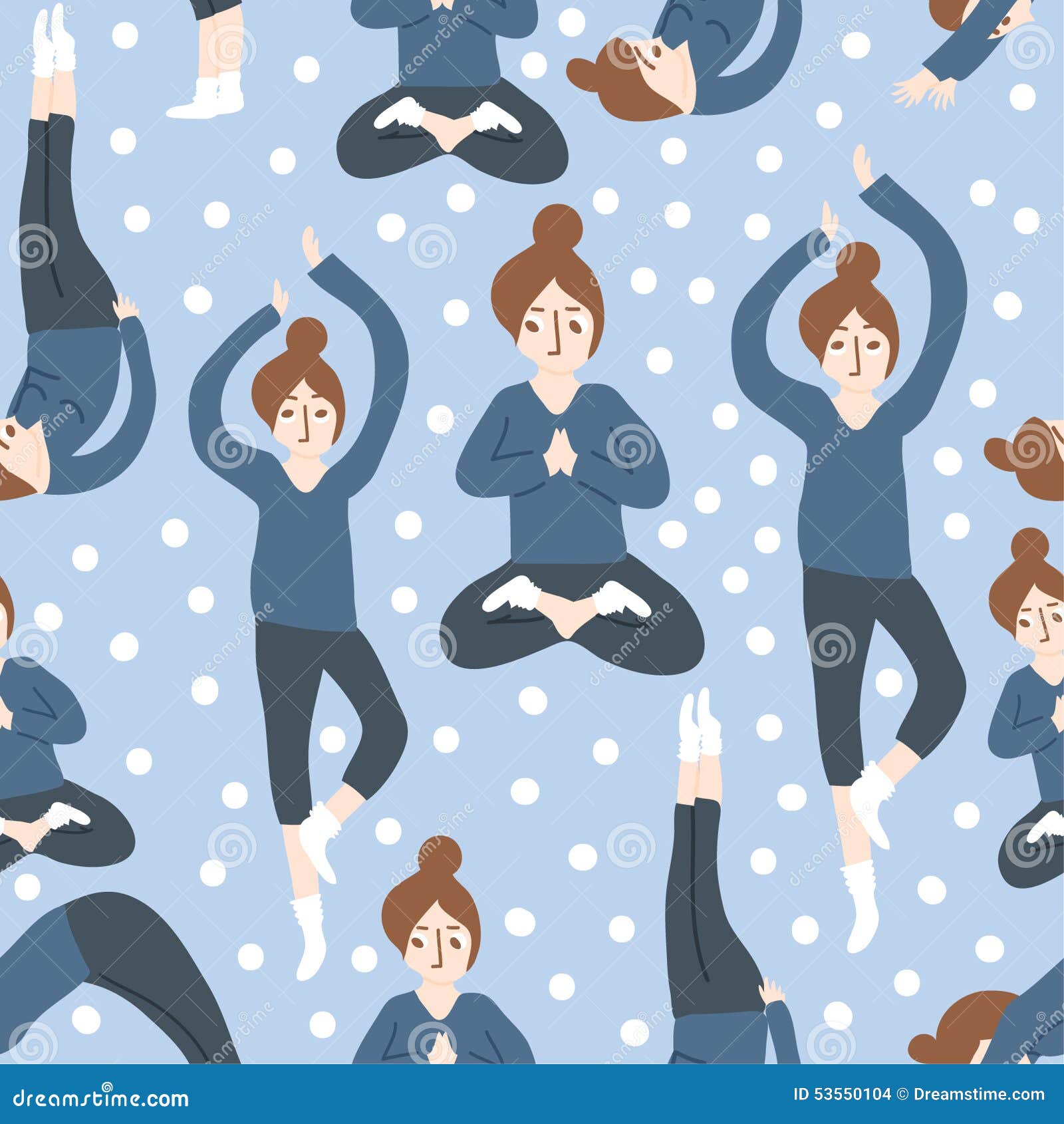 Yoga Pattern stock illustration. Illustration of girl - 53550104