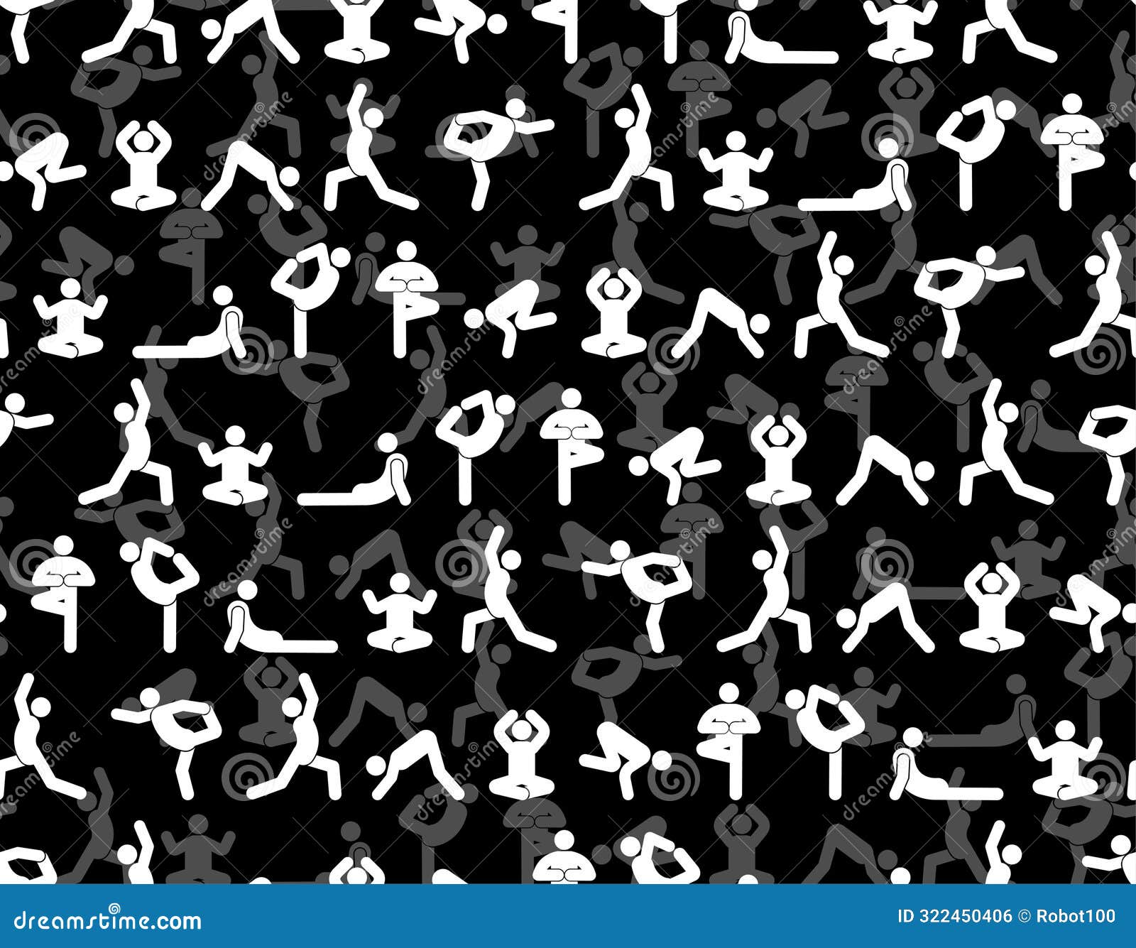 Yoga Pattern Seamless. Icon for Yoga Pose Class Background Stock Vector ...