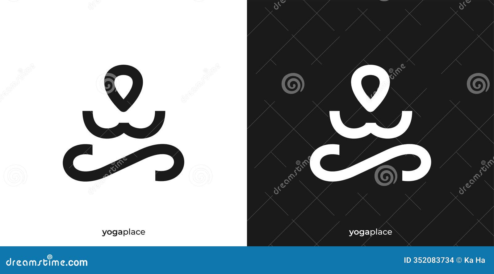 Simple Yoga Place Logo. Meditation and Location Pin Map Mark Icon ...