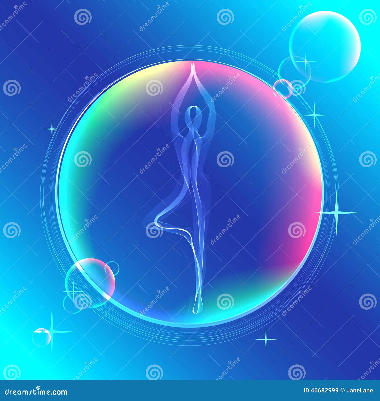 Yoga Pose, Abstract Color Illustration Stock Illustration ...