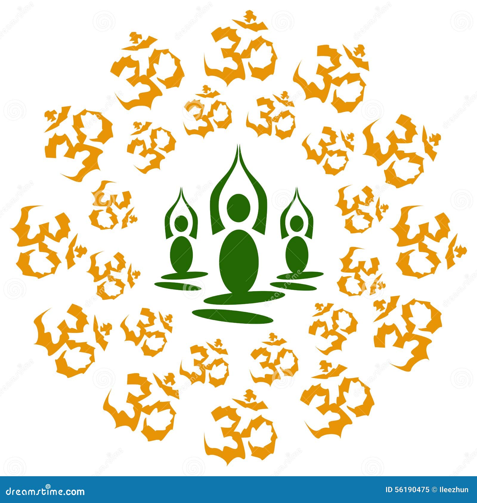 Yoga Day Circular Yoga Poses Green Royalty-Free Stock Photography ...