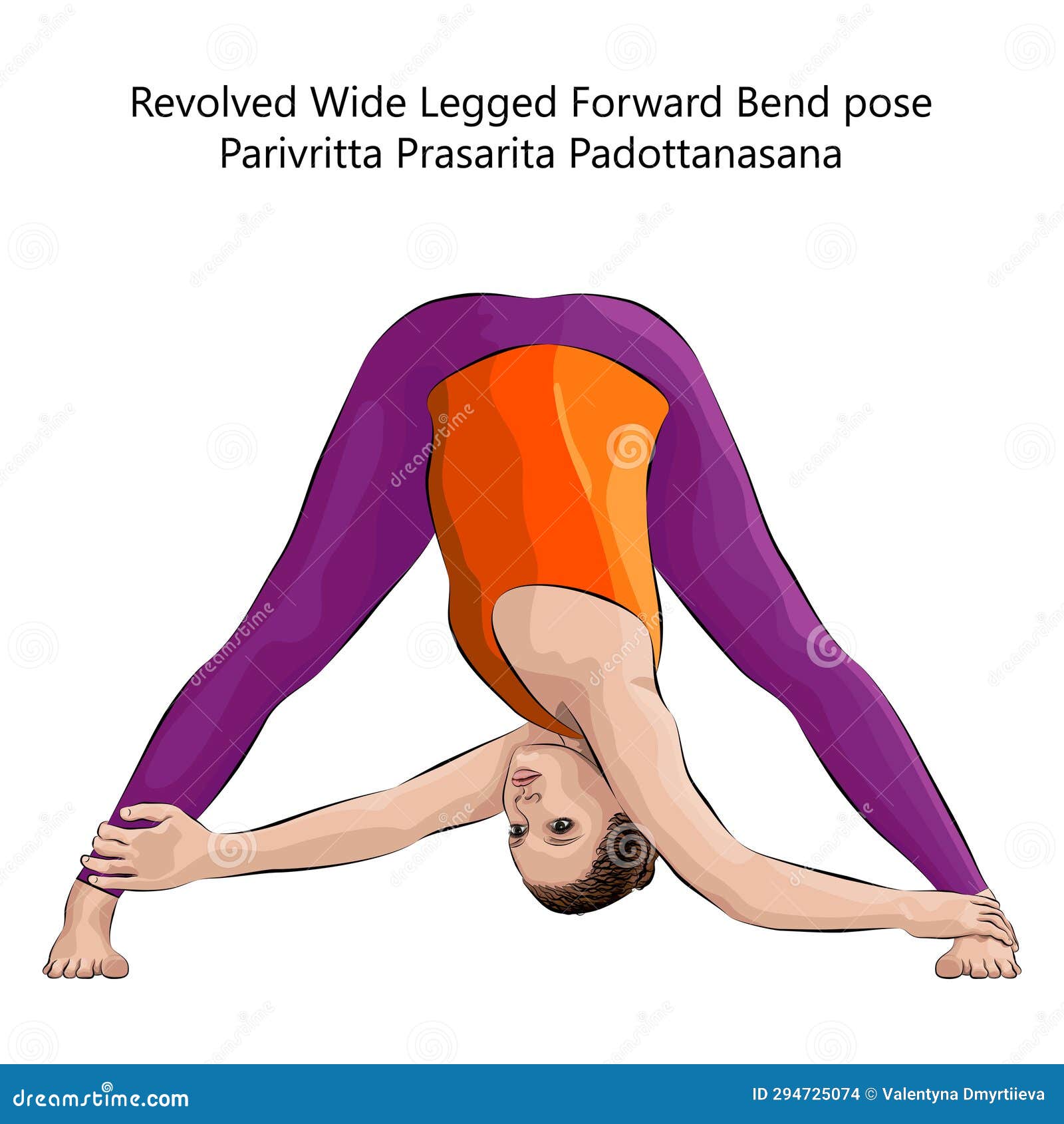 Yoga Pose Parivritta Prasarita Padottanasana. Stock Vector ...