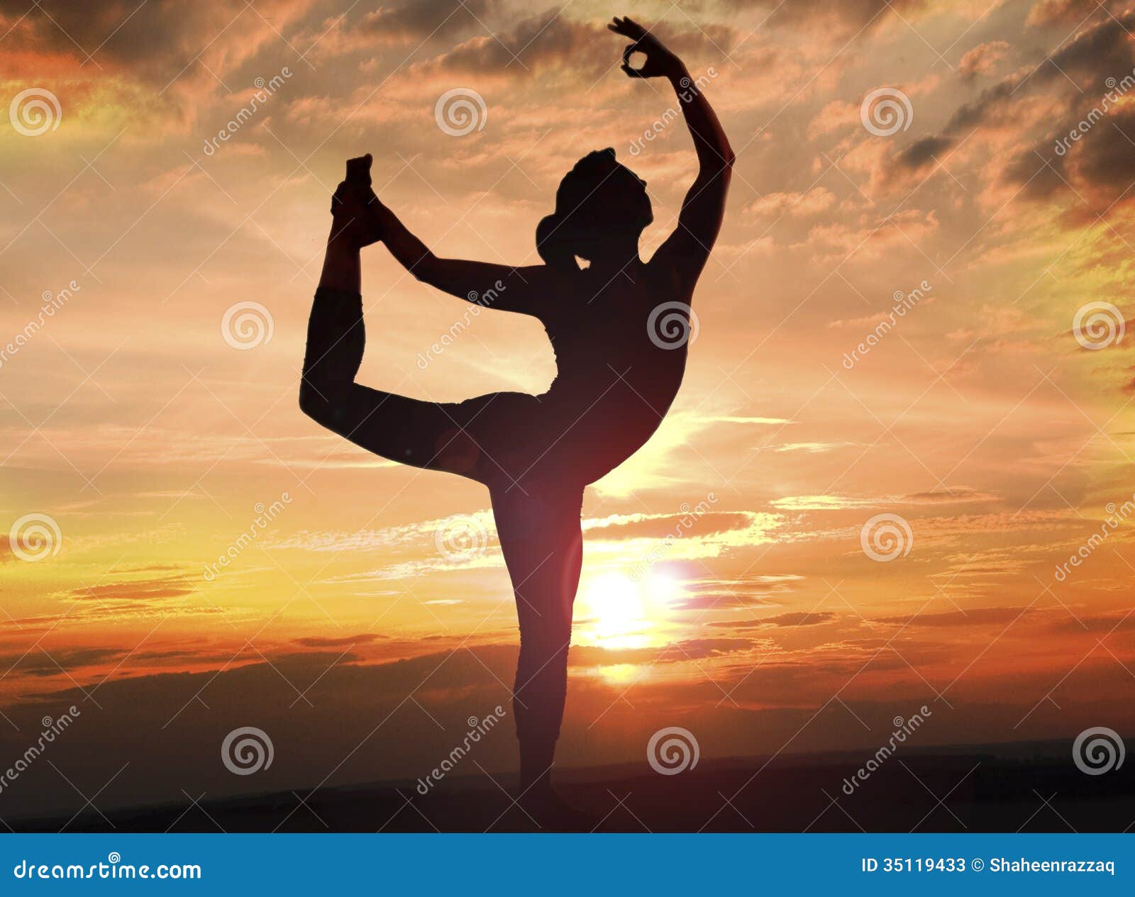 Yoga pose at sunset 7 stock image. Image of health, therapy - 35119433
