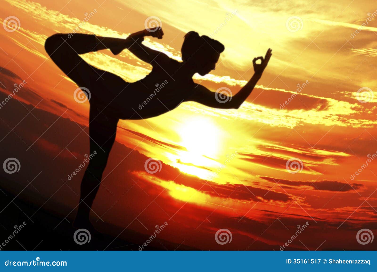 Yoga pose at sunset 4 stock image. Image of relaxation - 35161517