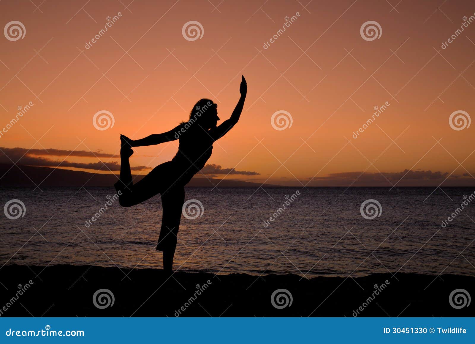 Yoga Pose in the Sunset stock photo. Image of practice - 30451330