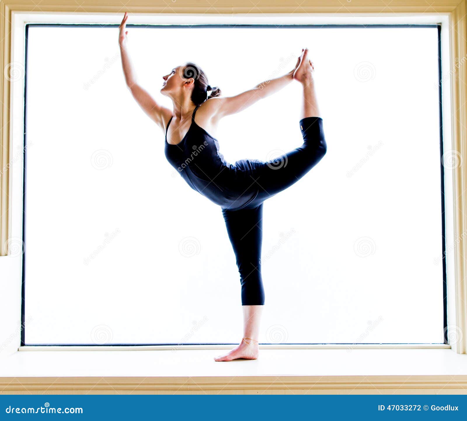 Yoga Pose in on Windowsill (Natarajasana) Stock Photo - Image of studio ...
