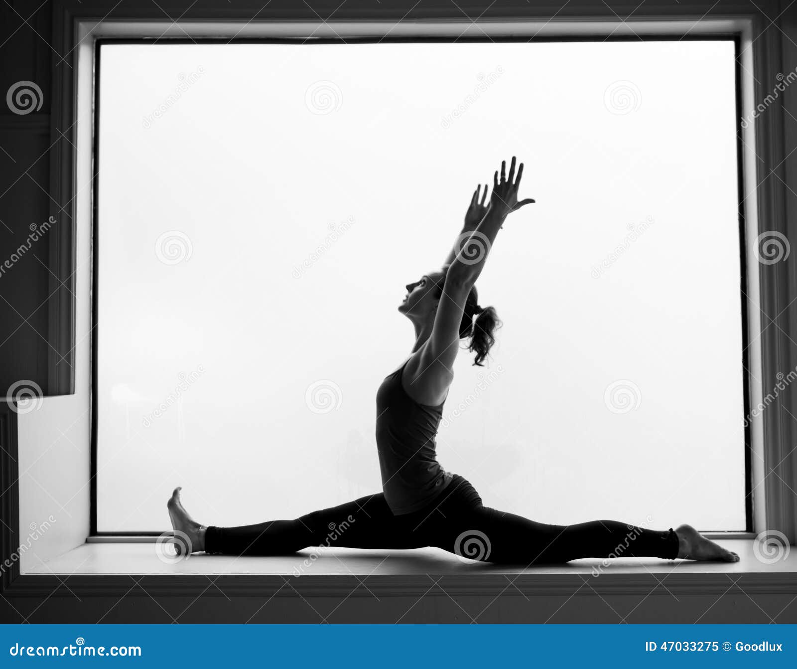Yoga Pose in on windowsill stock image. Image of pose - 47033275
