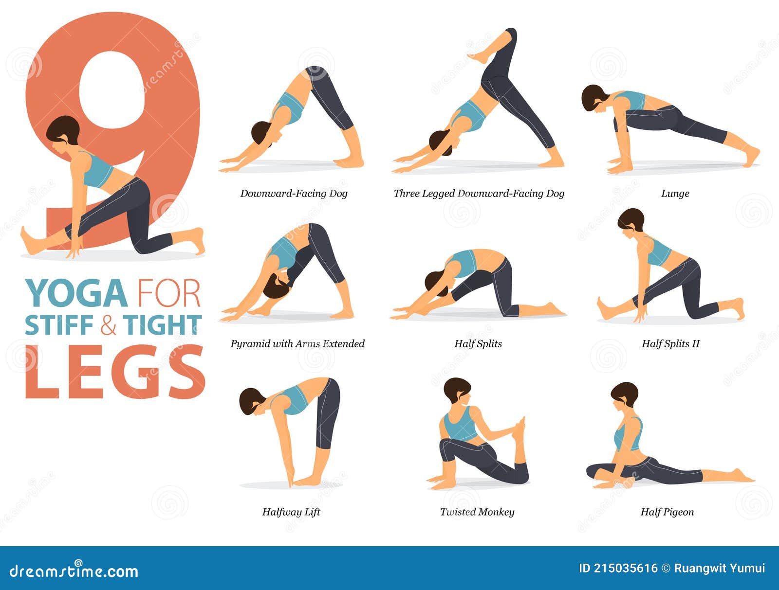 9 Yoga Poses Or Asana Posture For Workout In Stiff And Tight Legs