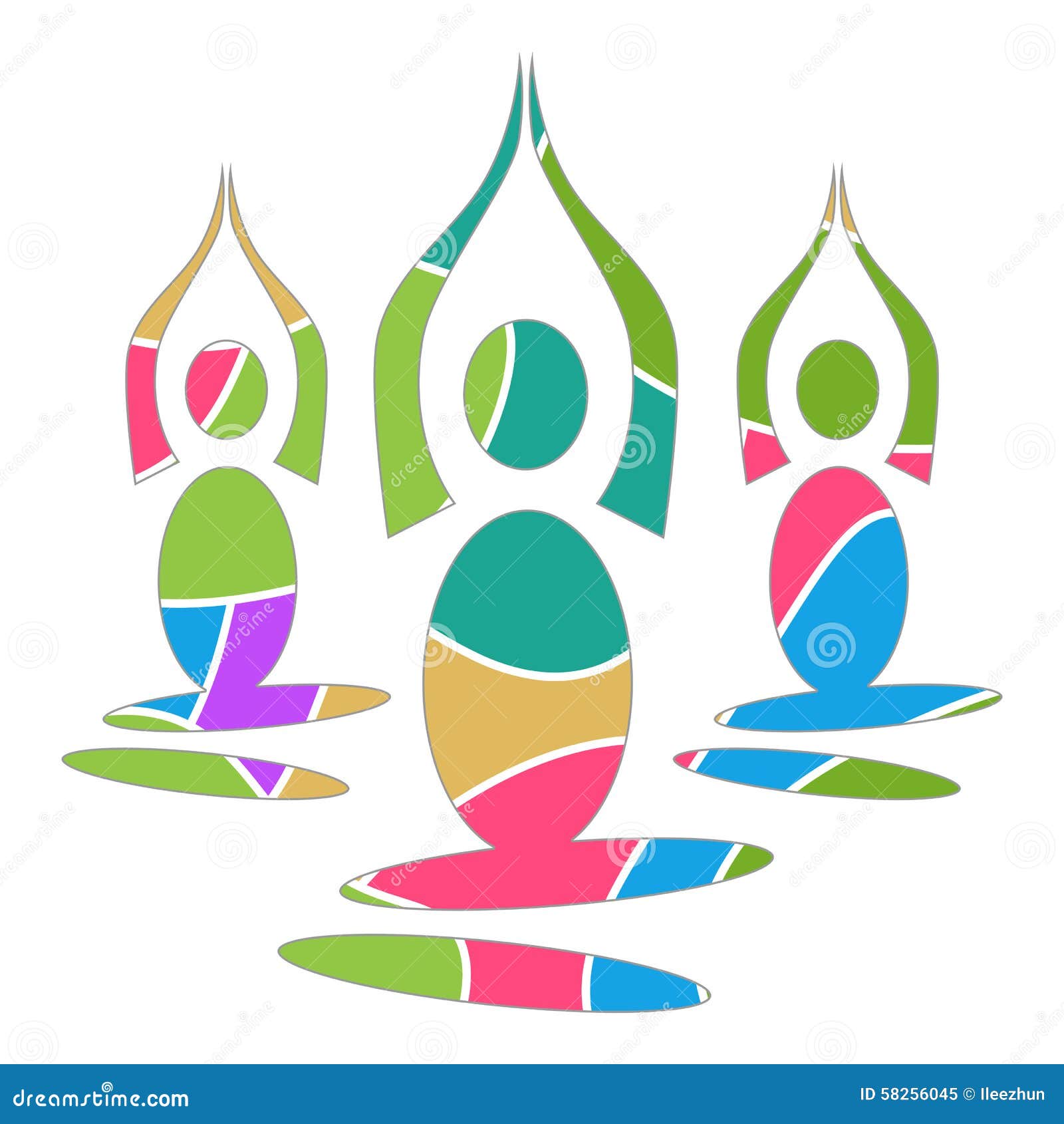 Yoga Poses Colorful Background Stock Illustration - Illustration of ...