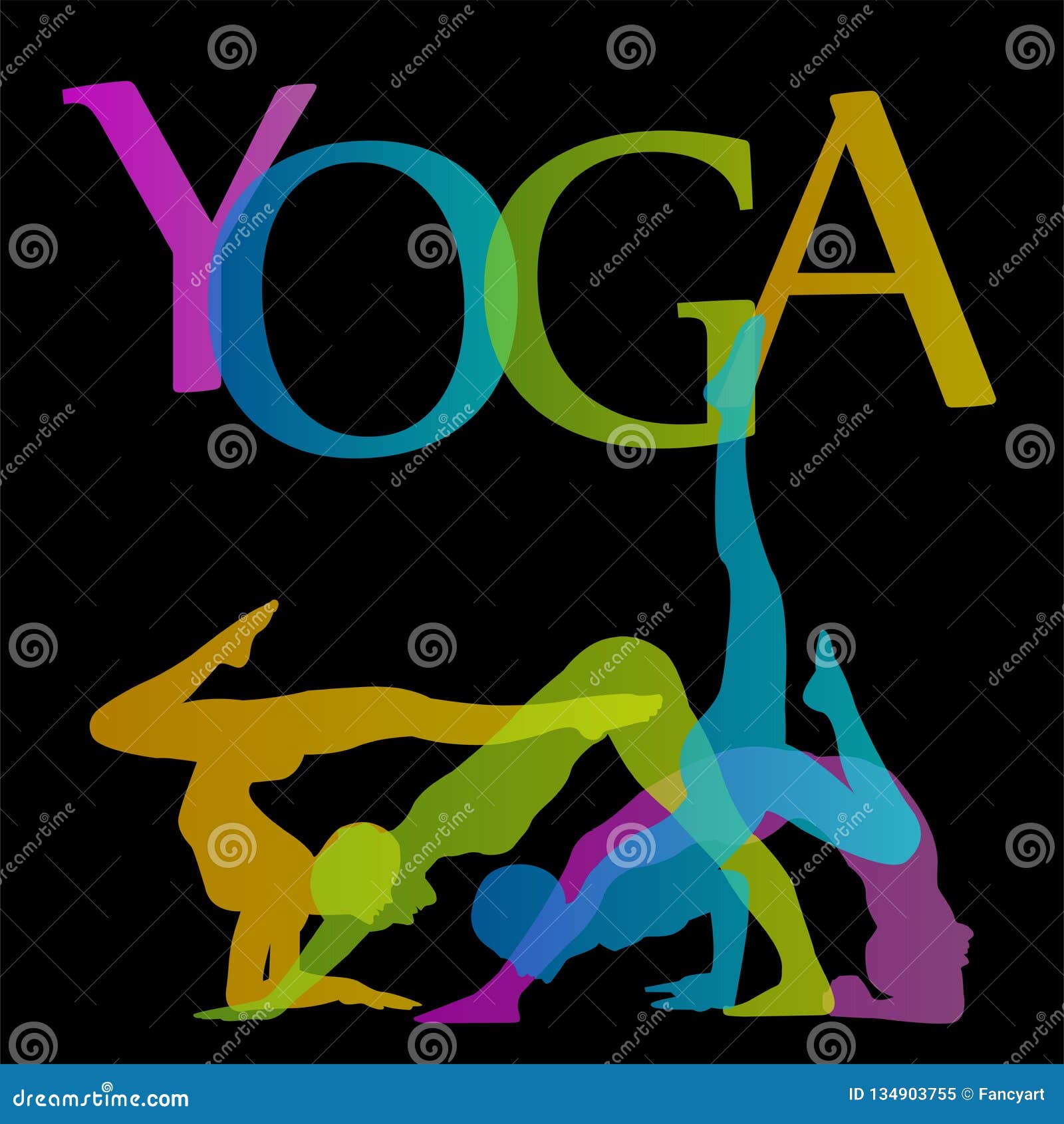 Yoga Poses Graphic with Yoga Poses Silhouette Stock Vector ...