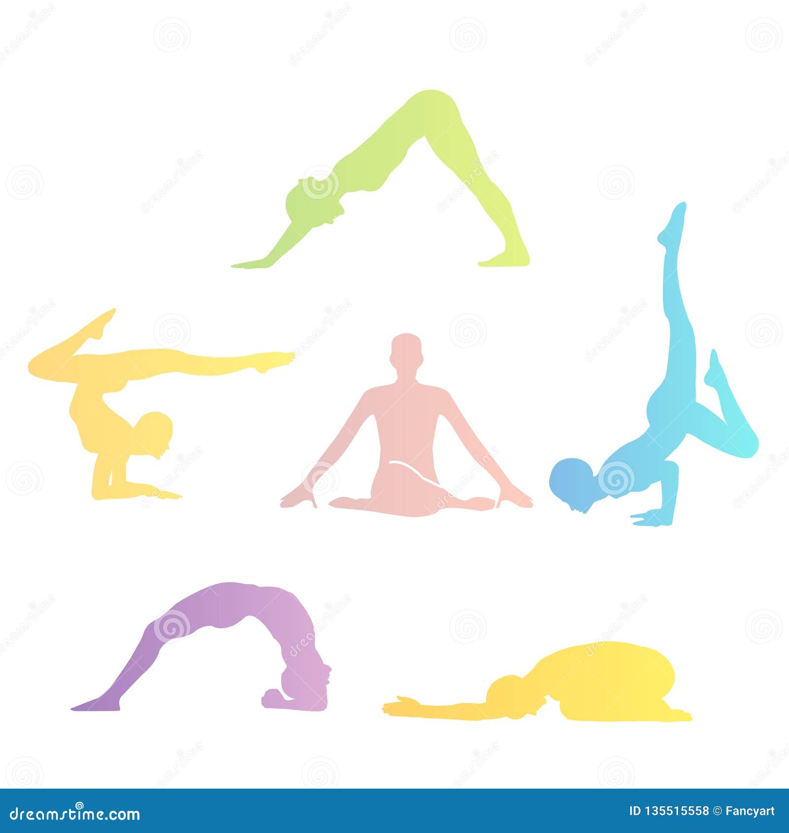 Yoga Poses Graphic with Yoga Poses Silhouette Stock Vector ...