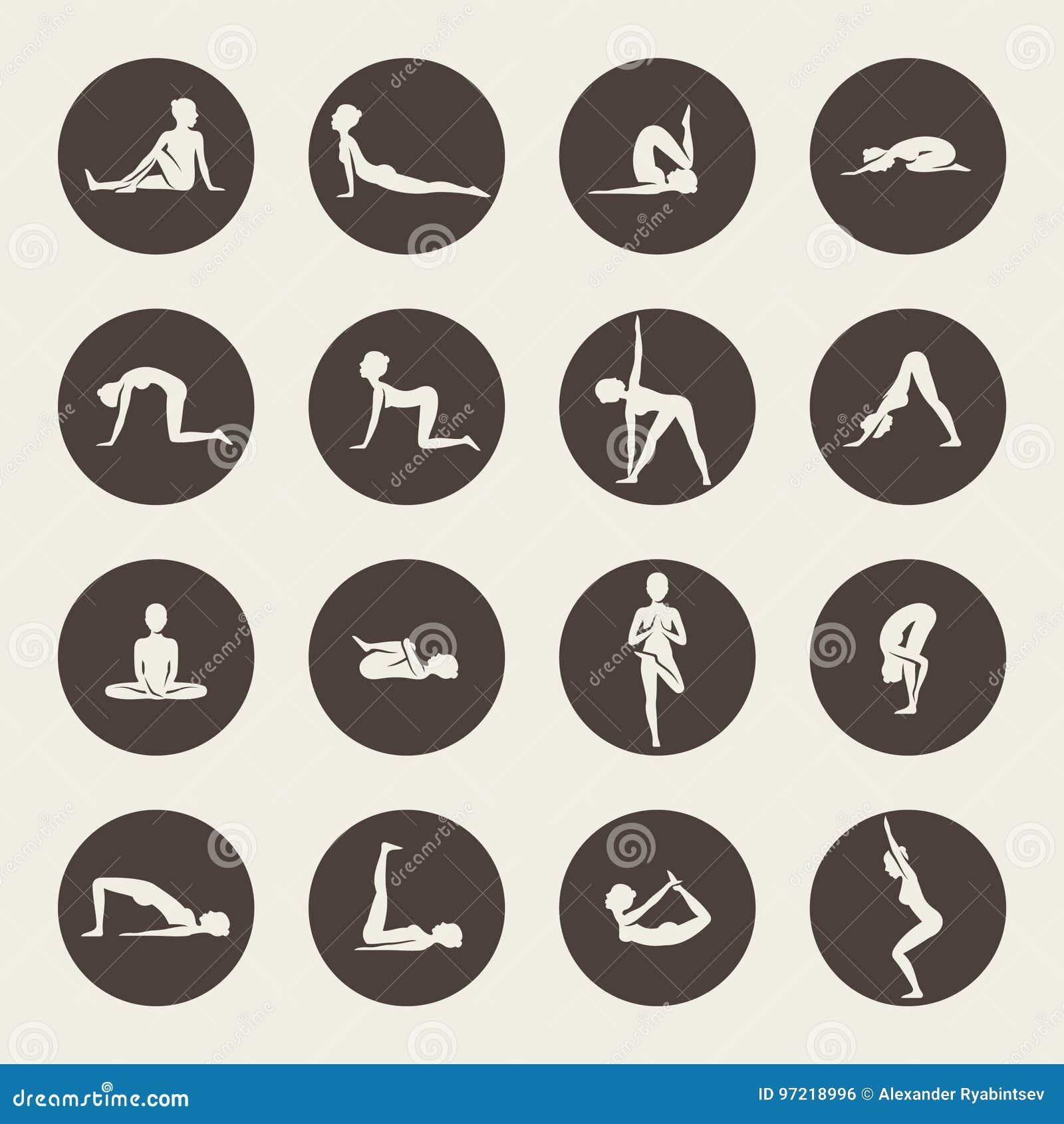 Yoga poses icons stock vector. Illustration of energy - 97218996