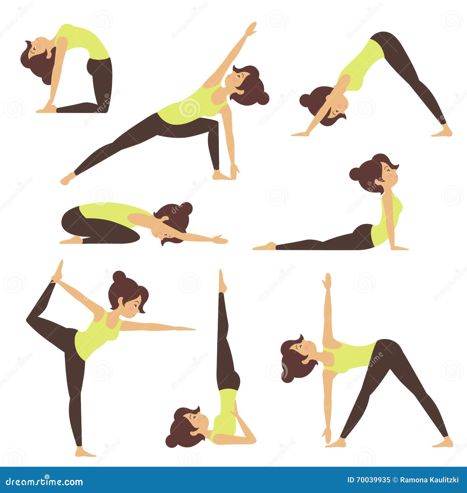 Yoga Poses stock illustration. Illustration of white - 70039935