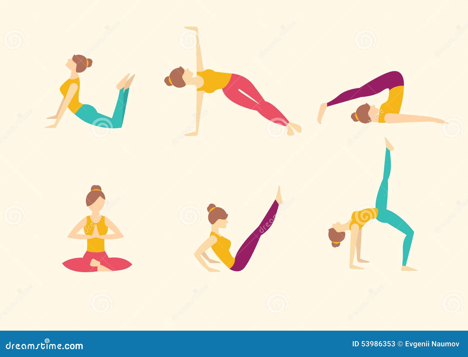 Yoga Poses. Vector Illustration Stock Vector - Illustration of activity ...