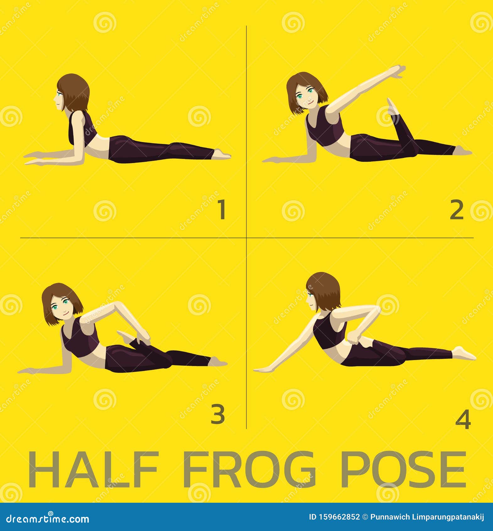 Ardha Bhekasana Yoga Pose. Vector Illustration | CartoonDealer.com ...