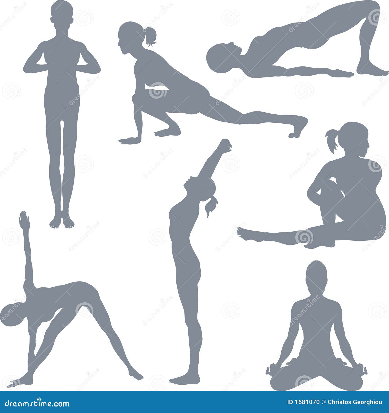 Yoga postures stock vector. Illustration of bend, hatha - 1681070