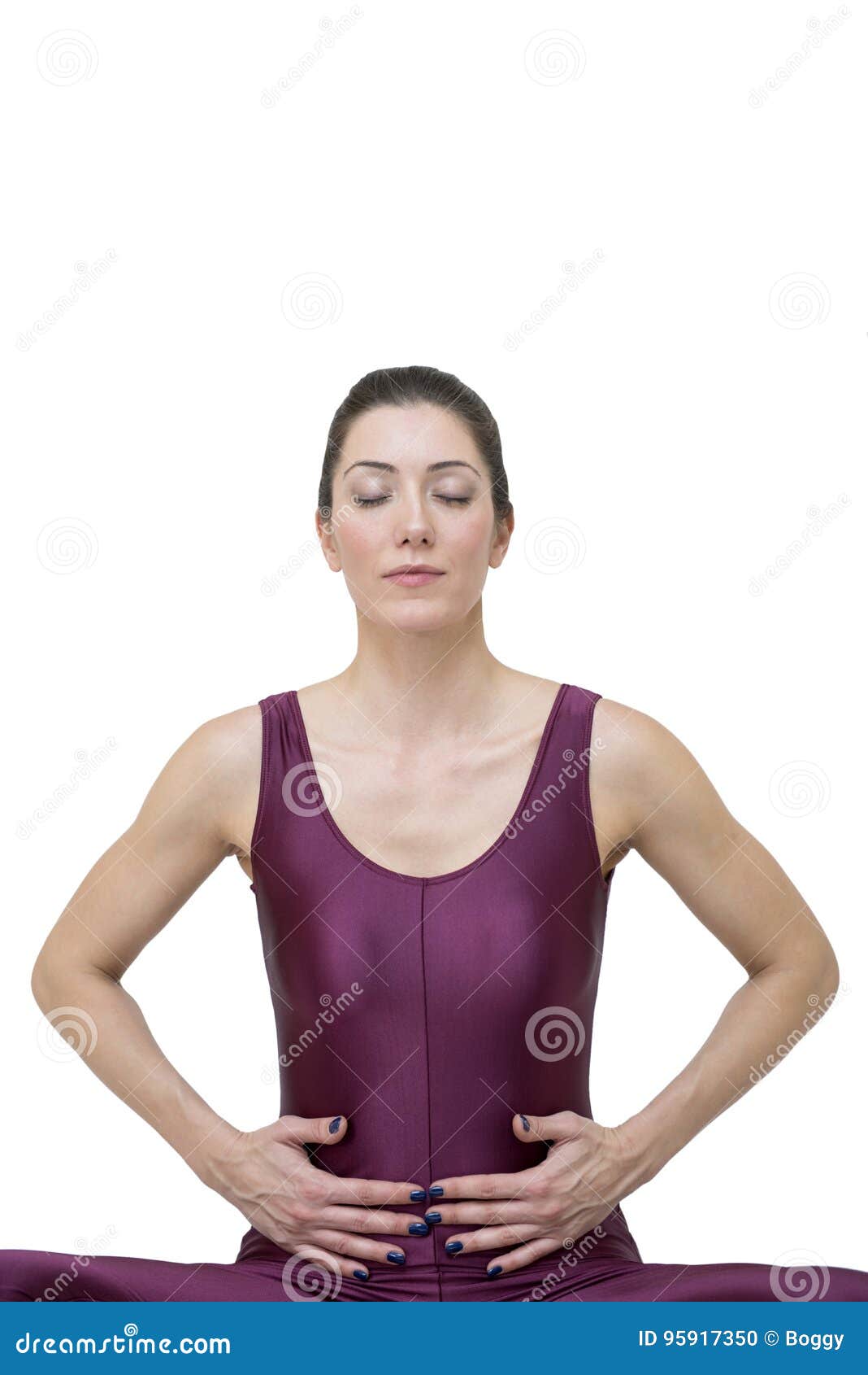 Yoga Practicante De La Mujer Foto de archivo - Imagen de blanco ...