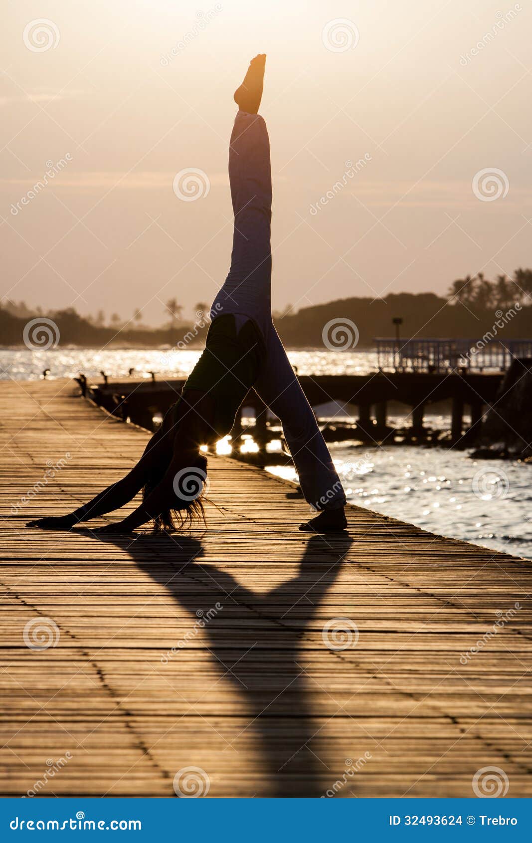 Yoga Practice during Sunset Stock Photo - Image of malediven, exercise ...