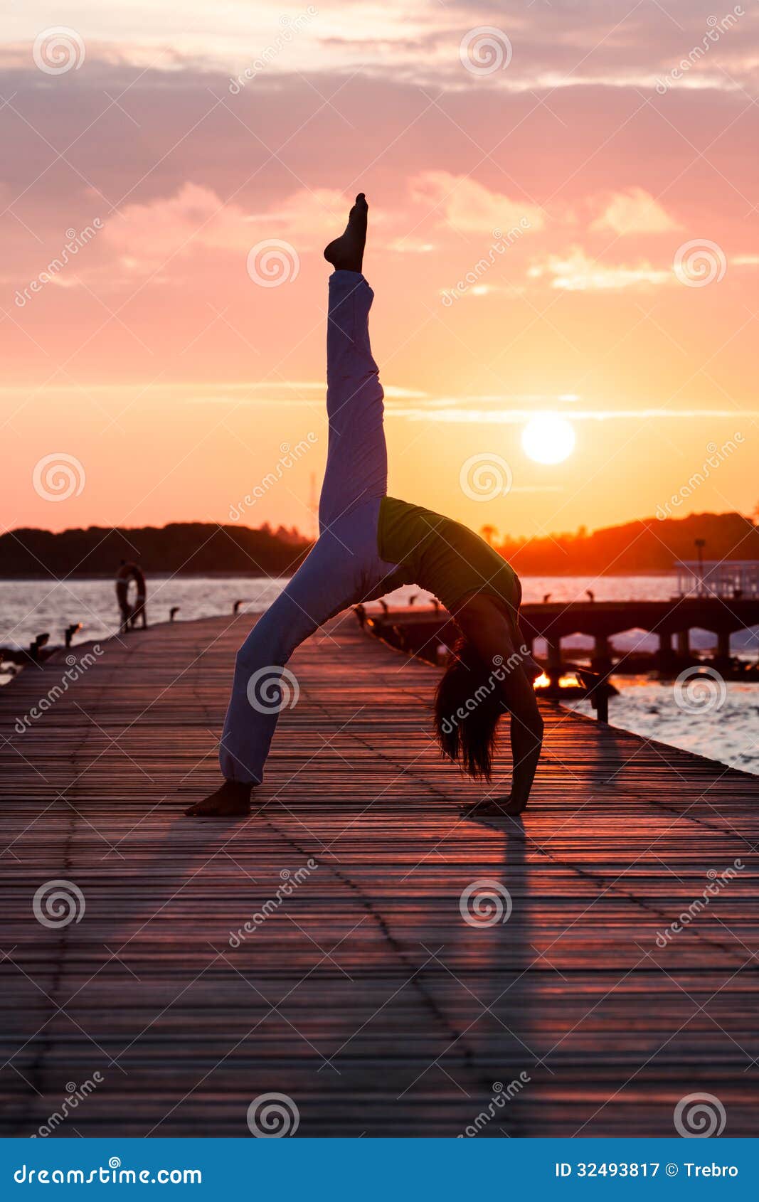 Yoga Practice during Sunset Stock Image - Image of beauty, lifestyle ...