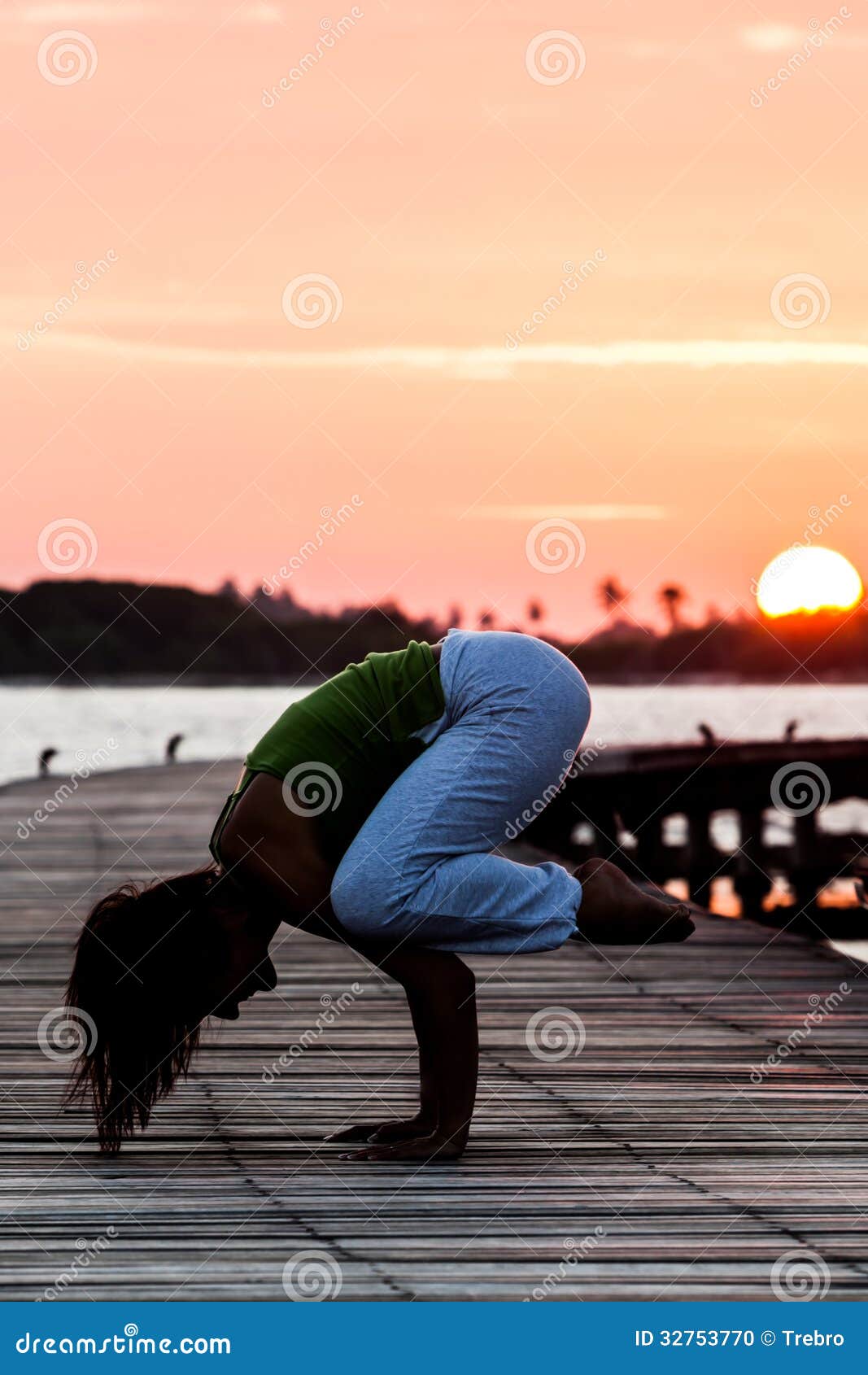 Yoga Practice during Sunset Stock Photo - Image of nature, paradise ...