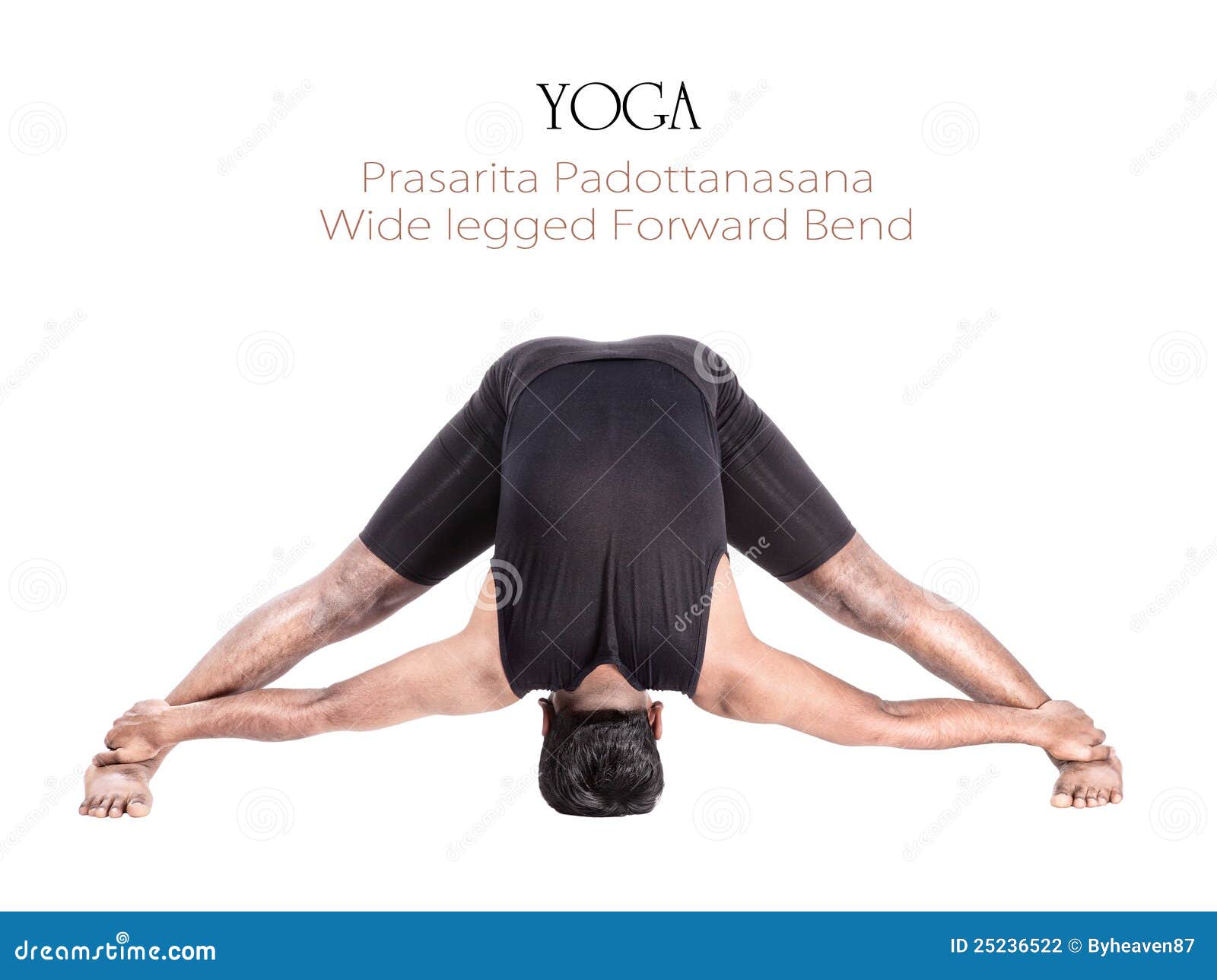 Prasarita Padottanasana Pose. Symmetric Yoga Pose Done By Woman Royalty ...
