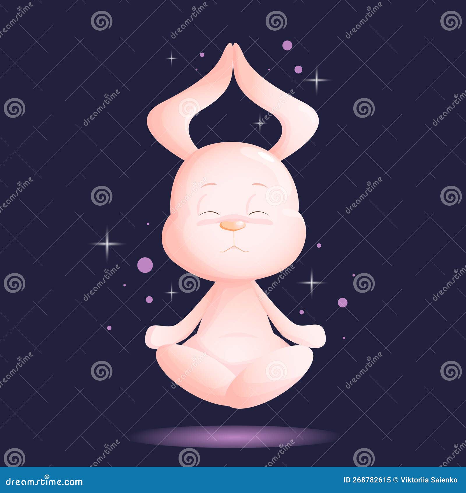 Yoga Rabbit Bunny Meditation Calm Character Stock Illustration ...