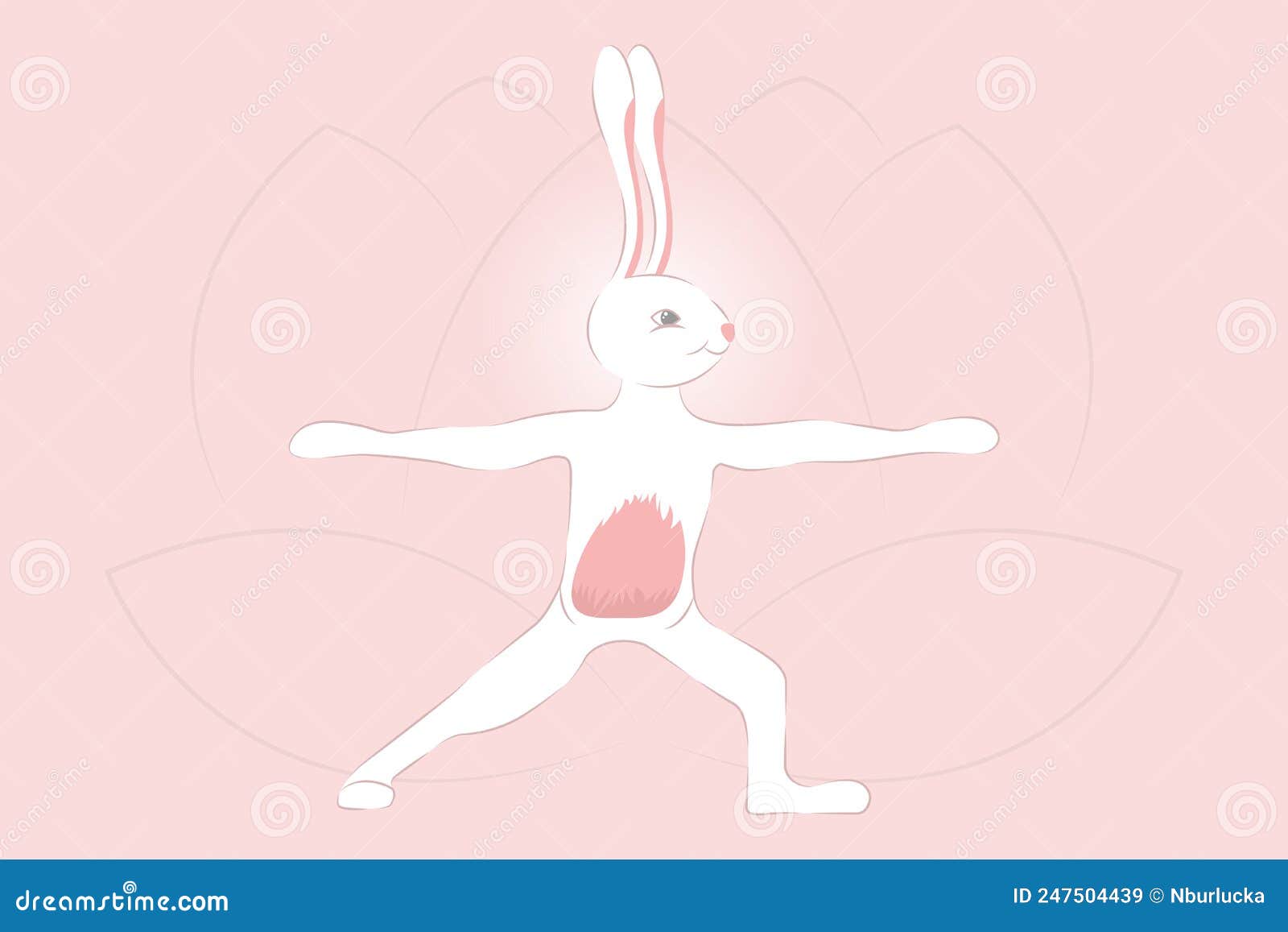 Rabbit Practising Yoga Tadasana Mountain Cartoon Vector | CartoonDealer ...