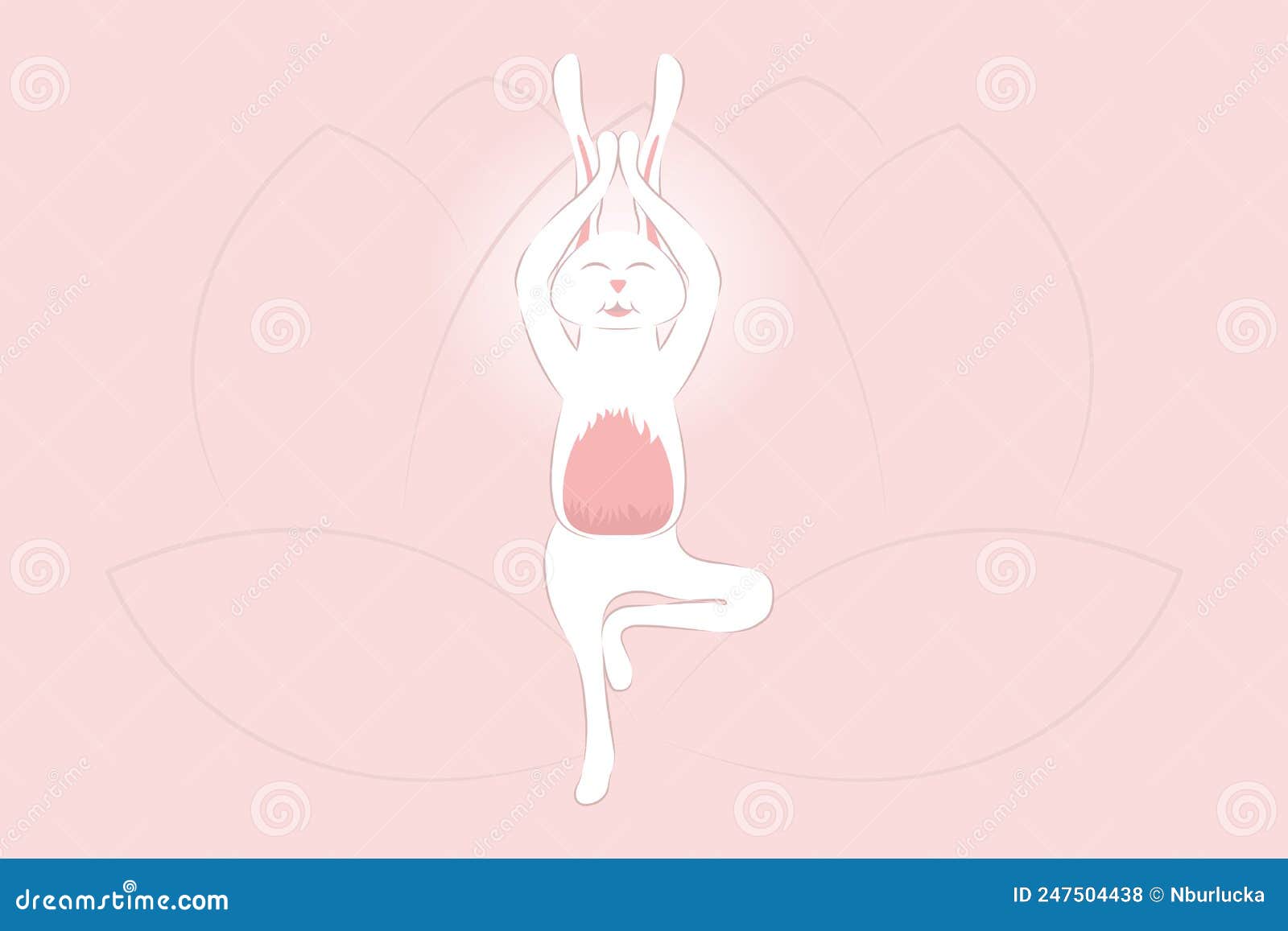 Yoga Rabbit Vrikshasana Tree Pose Stock Vector - Illustration of ...