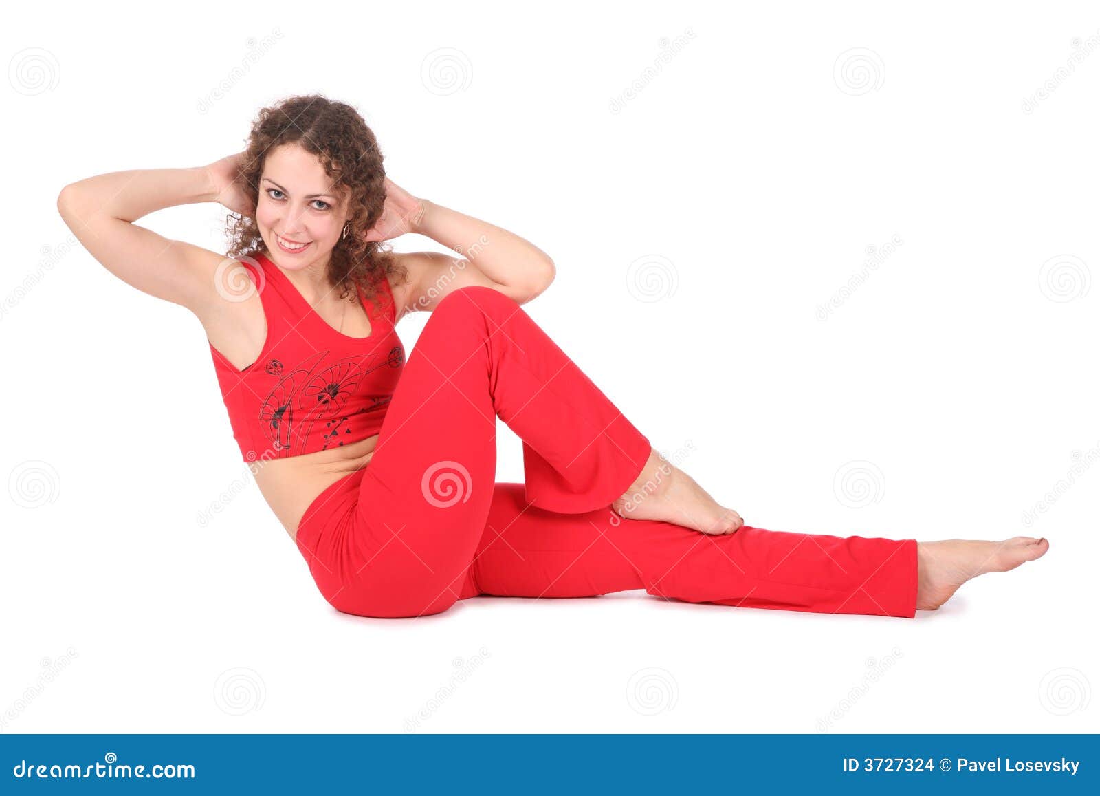 Yoga red woman stock photo. Image of healthy, relaxation - 3727324