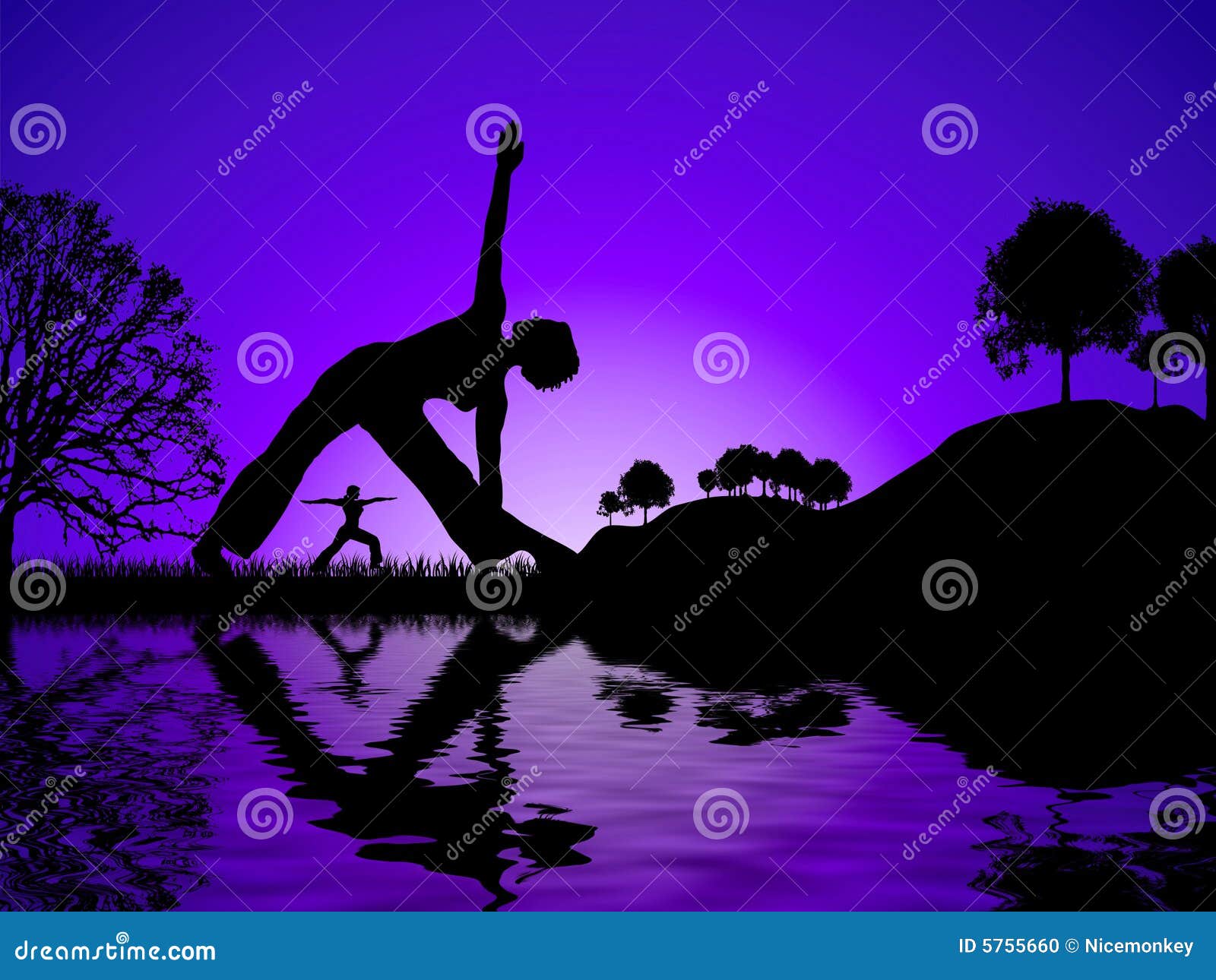 Yoga reflect stock illustration. Illustration of happy - 5755660