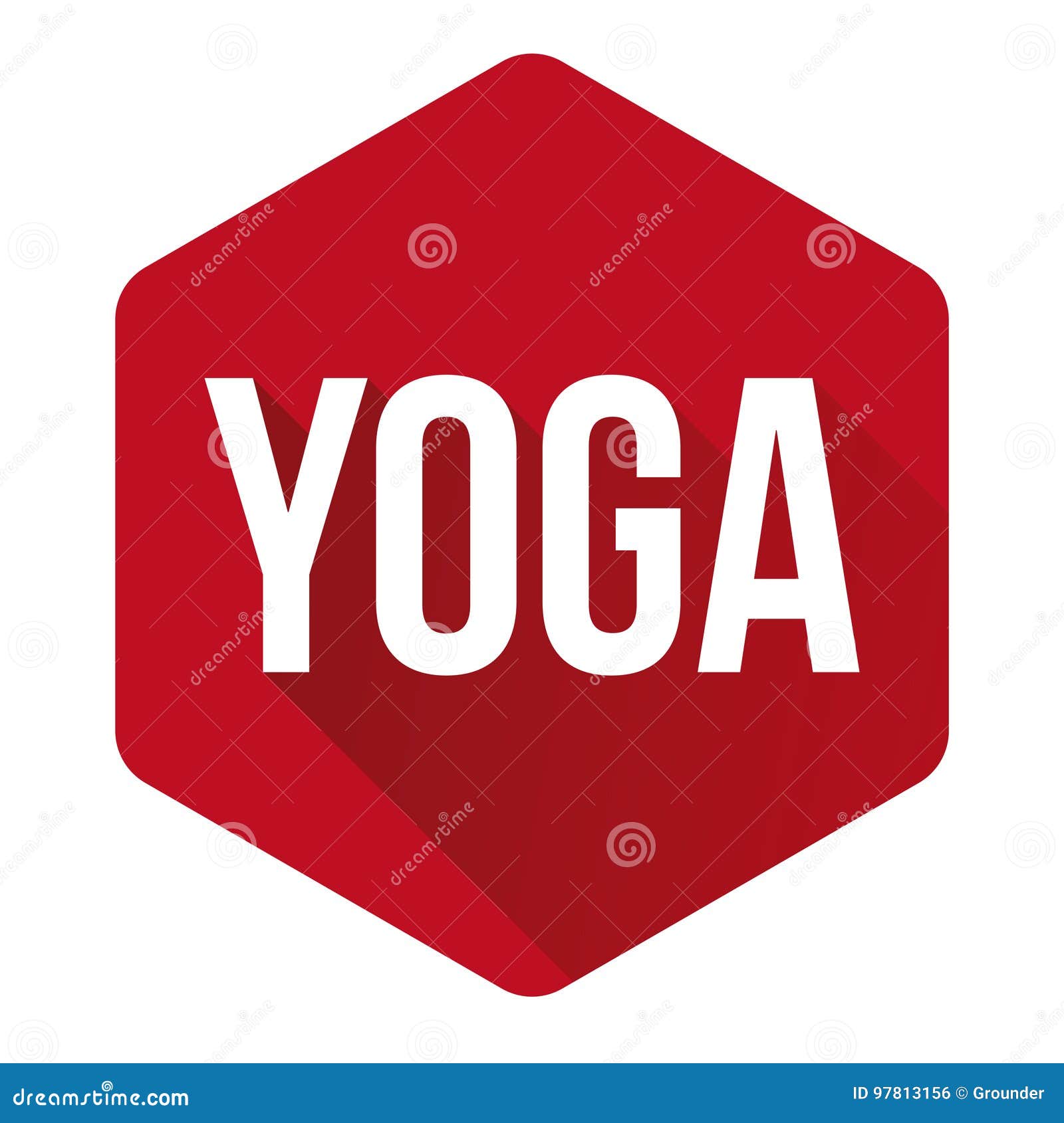 Yoga sign button red stock vector. Illustration of exercise - 97813156
