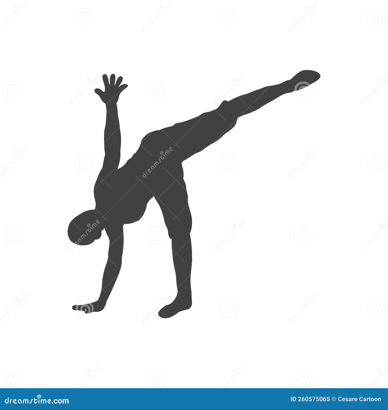Yoga position silhouette stock vector. Illustration of flat - 260575065