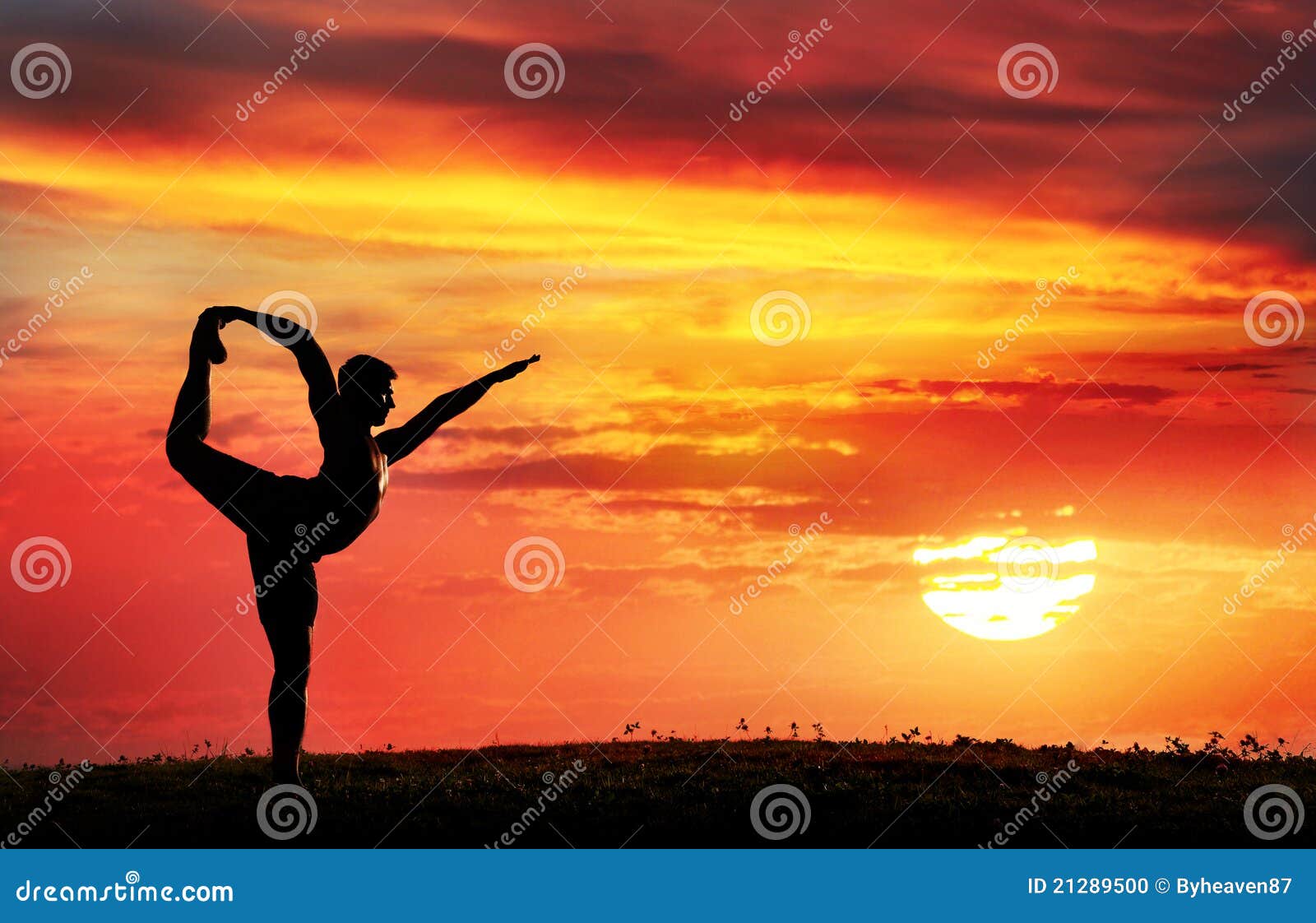 Yoga Silhouette Natarajasana Dancer Pose Stock Photo - Image of ...