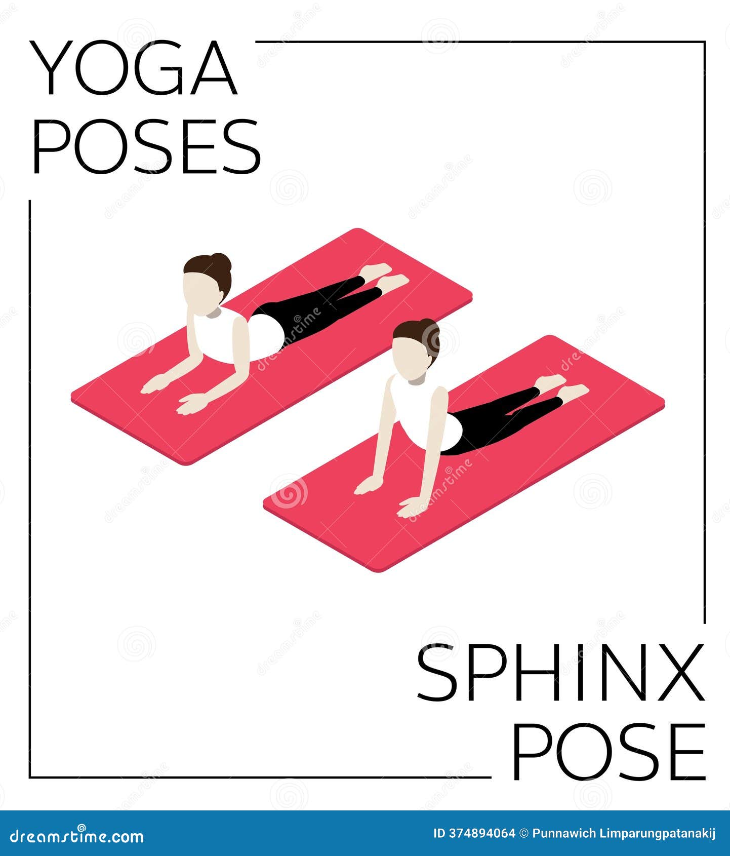Sphinx Pose. Salamba Bhujangasana Vector Illustration | CartoonDealer ...