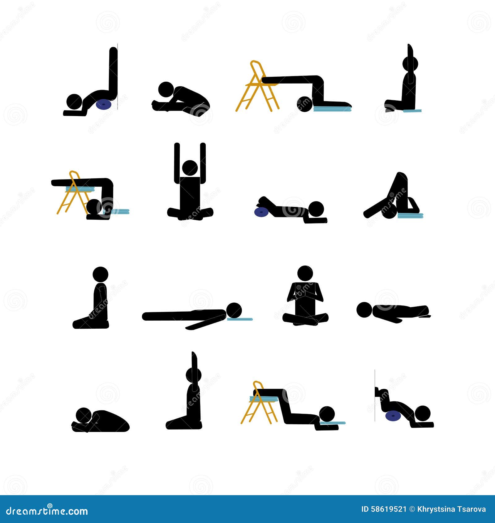 Yoga stick man set stock vector. Illustration of inclination - 58619521 Yoga stick man set stock vector. Illustration of inclination - 58619521