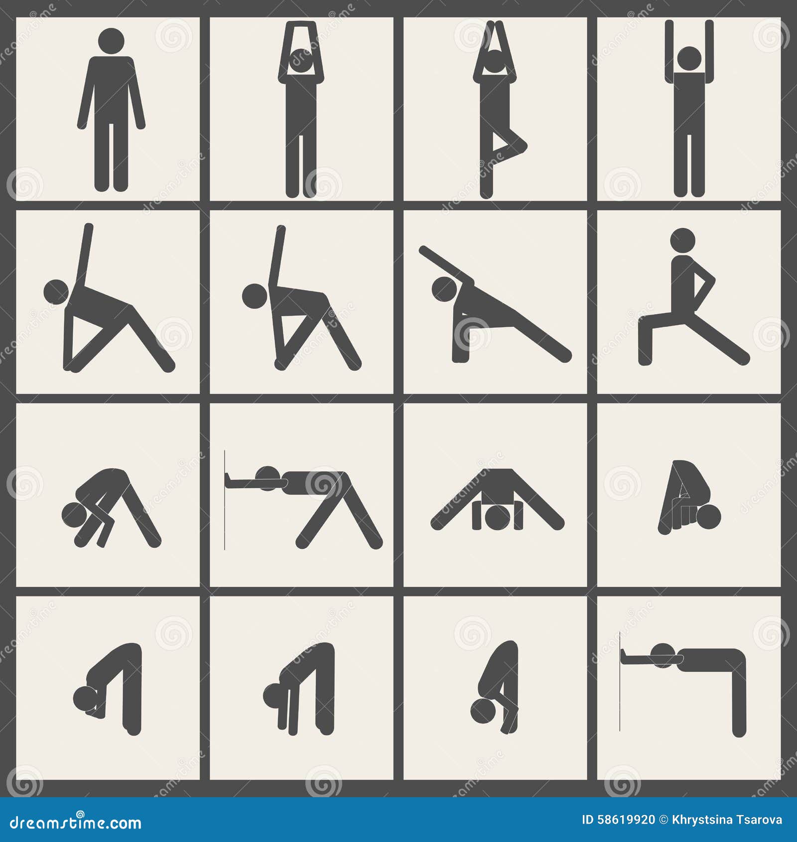 Yoga stick man stock vector. Illustration of padottanasana - 58619920