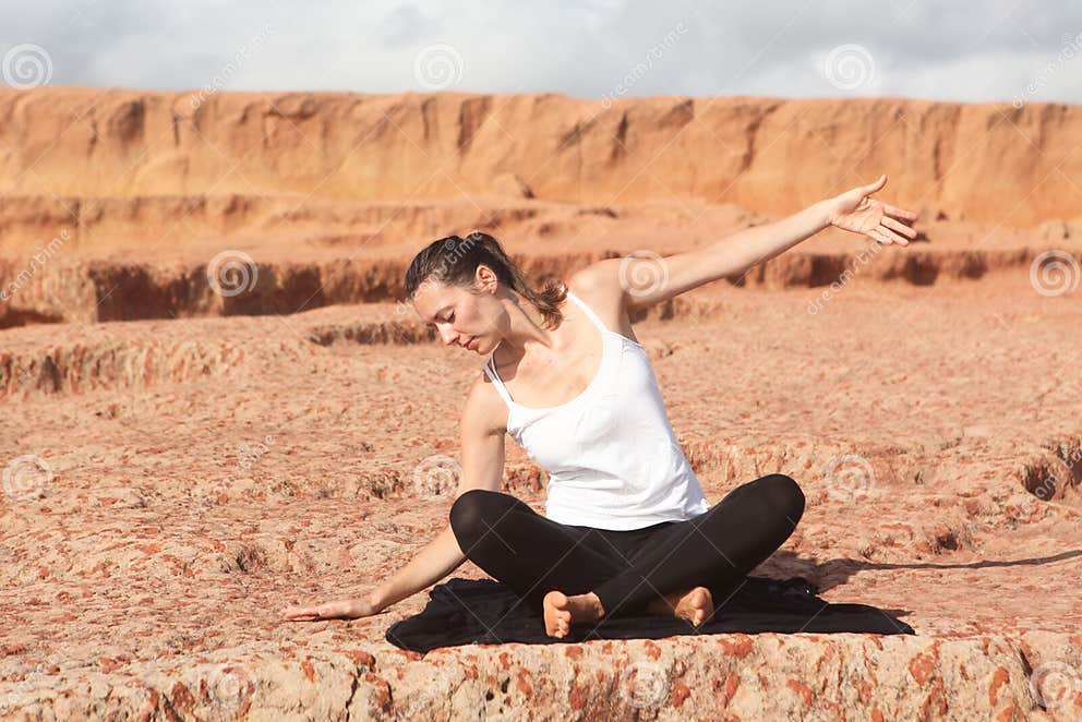 Yoga streching stock photo. Image of stone, relax, exercise - 37170978