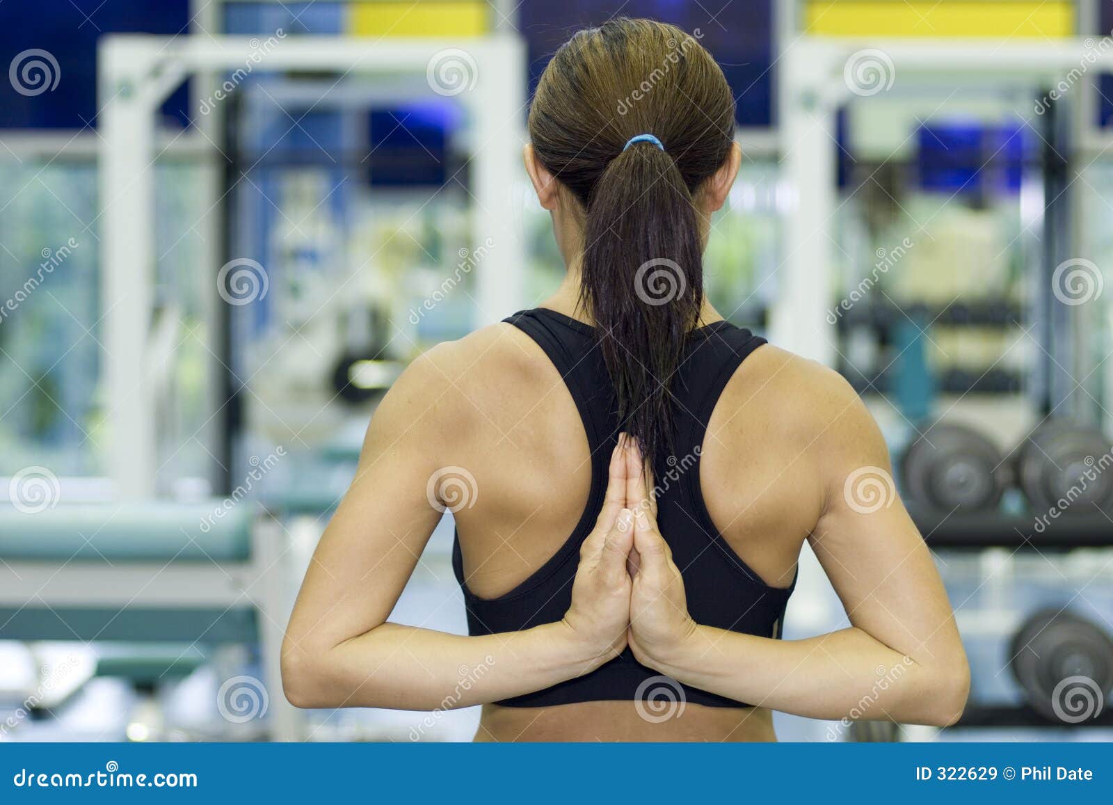 Yoga Stretch in Gym stock image. Image of stretch, resistance - 322629