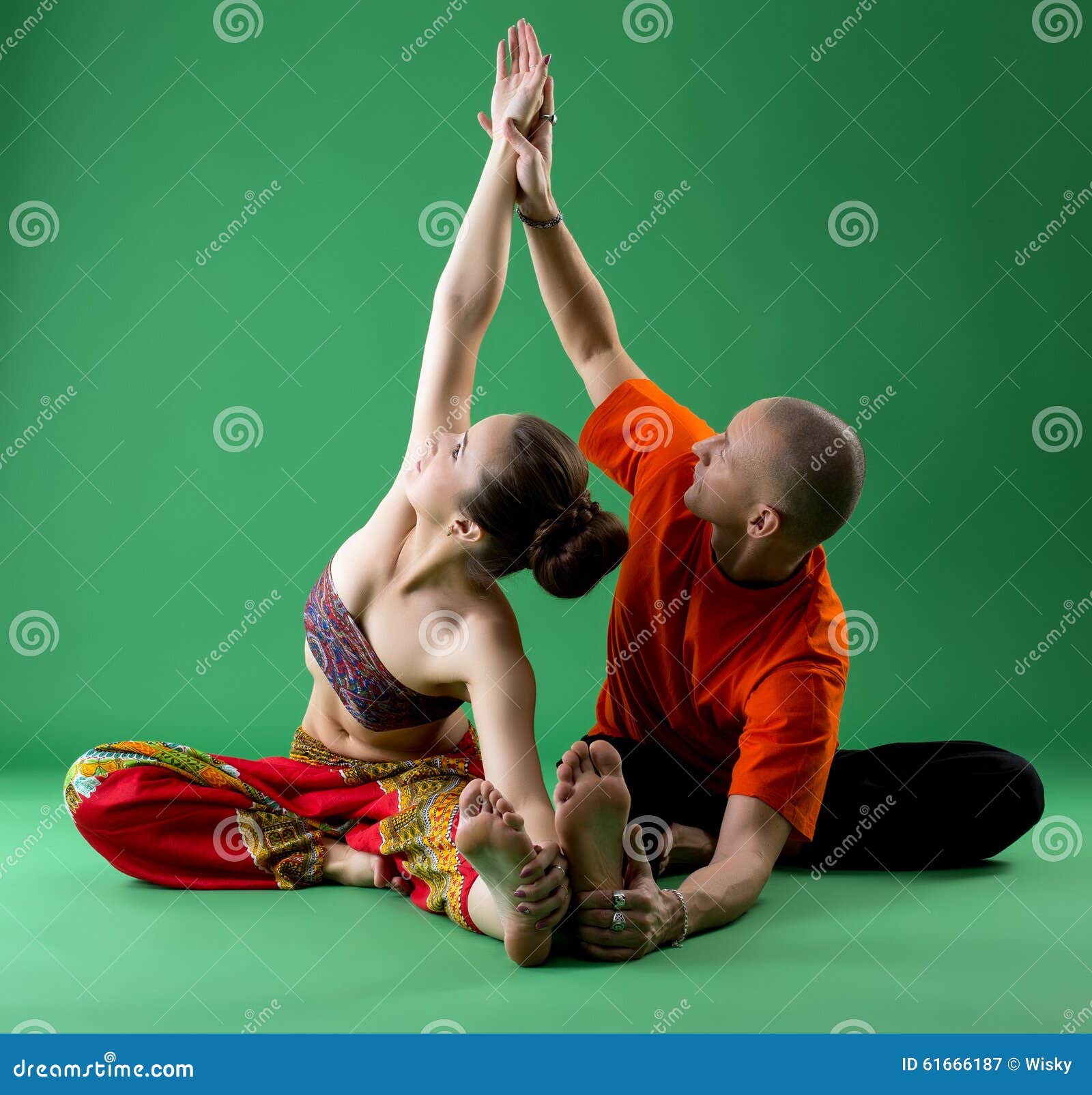 Yoga. Studies in Tandem with Experienced Trainer Stock Image - Image of ...