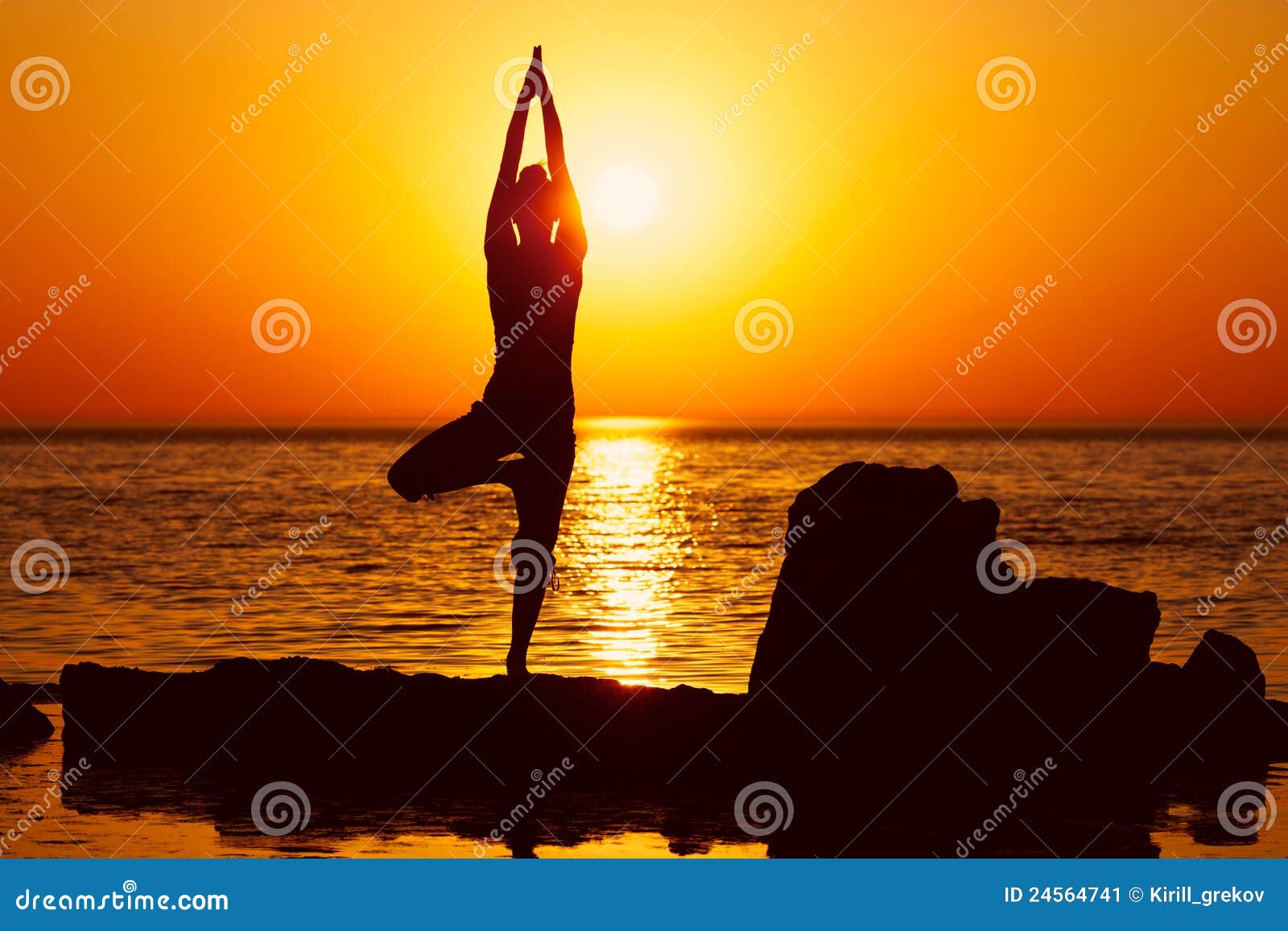 Yoga on sunset stock image. Image of happy, active, healthy - 24564741