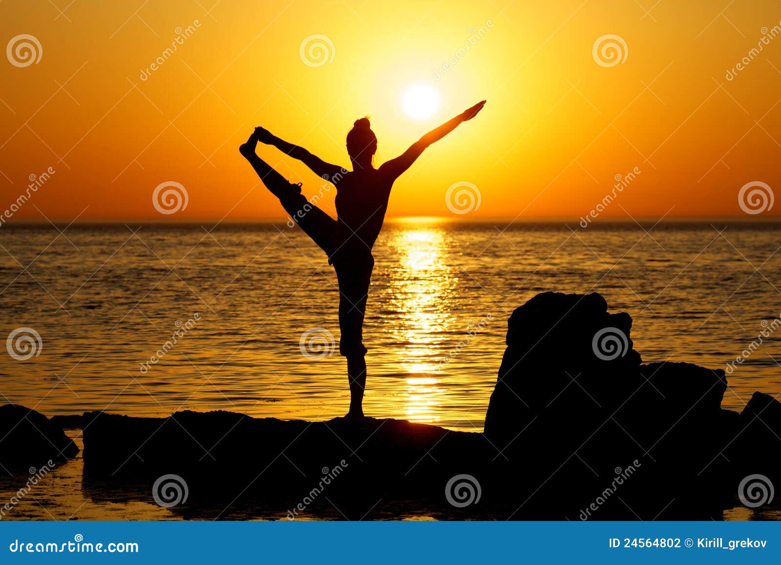 Yoga on sunset stock photo. Image of nature, body, adult - 24564802