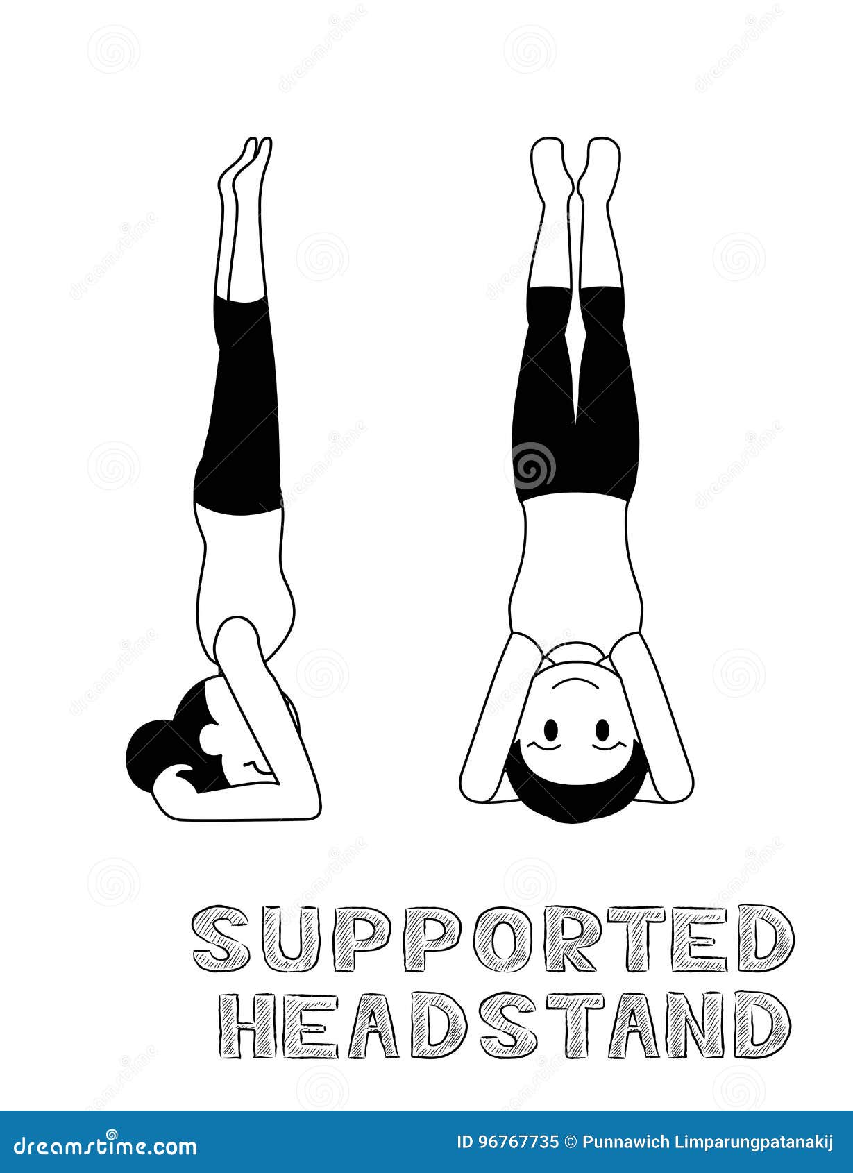 Yoga Headstand Health Benefits Stock Vector Illustration